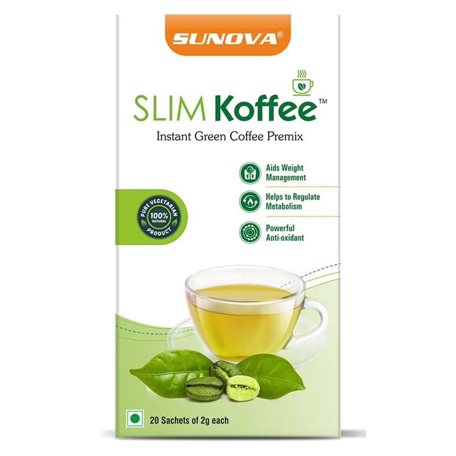 Buy SUNOVA SLIM KOFFEE - INSTANT GREEN COFFEE PREMIX - POWERFUL ...