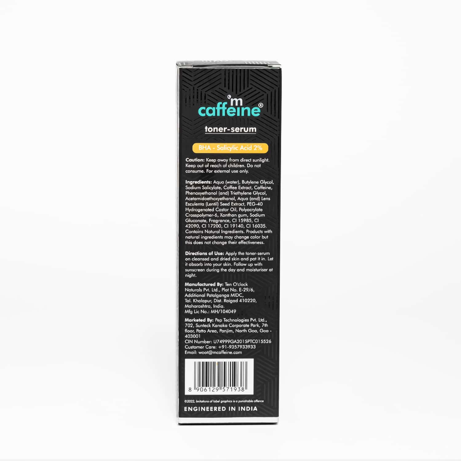 Buy MCAFFEINE TONER SERUM- BHA SALICYLIC ACID-2% & COFFEE Online & Get ...