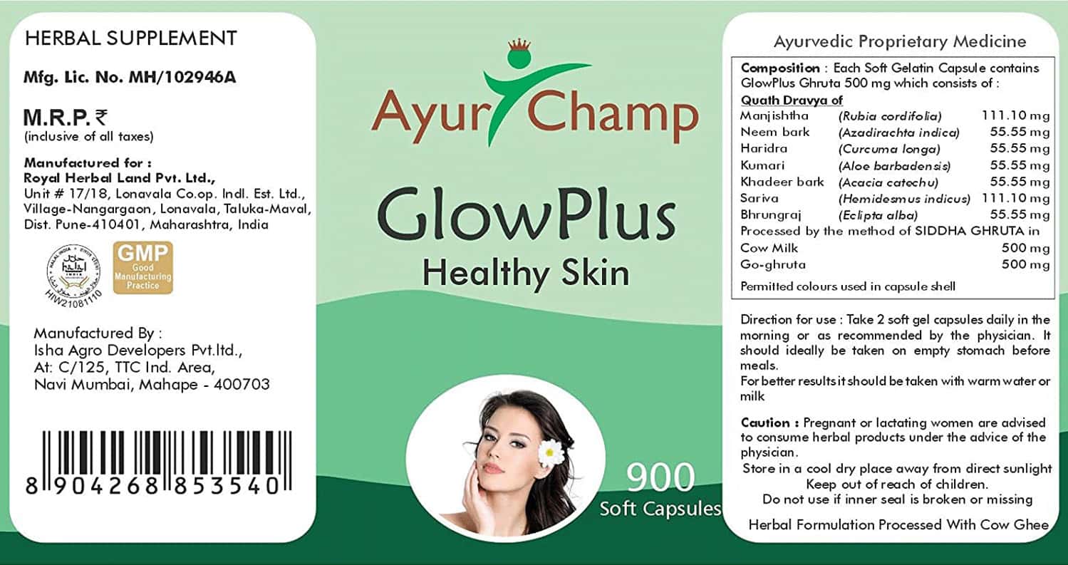 Buy AYUR CHAMP GLOWPLUS - 900 CAPSULES PACK OF 5 Online & Get Upto 60% ...