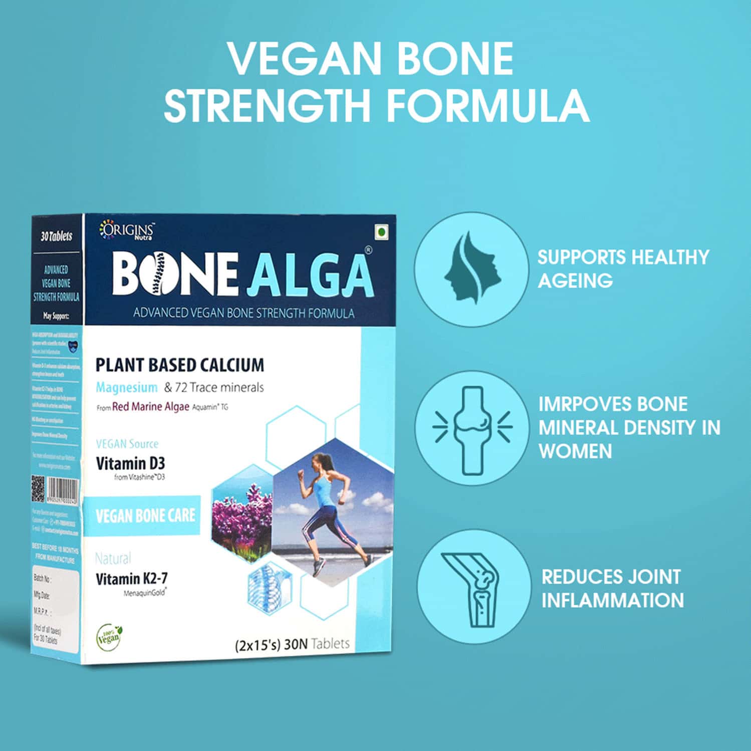 Buy ORIGINS NUTRA BONE ALGA BONE MINERALIZATION & HEALTHY BONES (30 ...