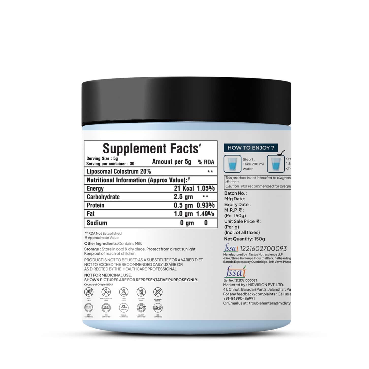 Buy MIDUTY PALAK NOTES LIPOSOMAL COLOSTRUM INCREASE BONE AND MUSCLE ...