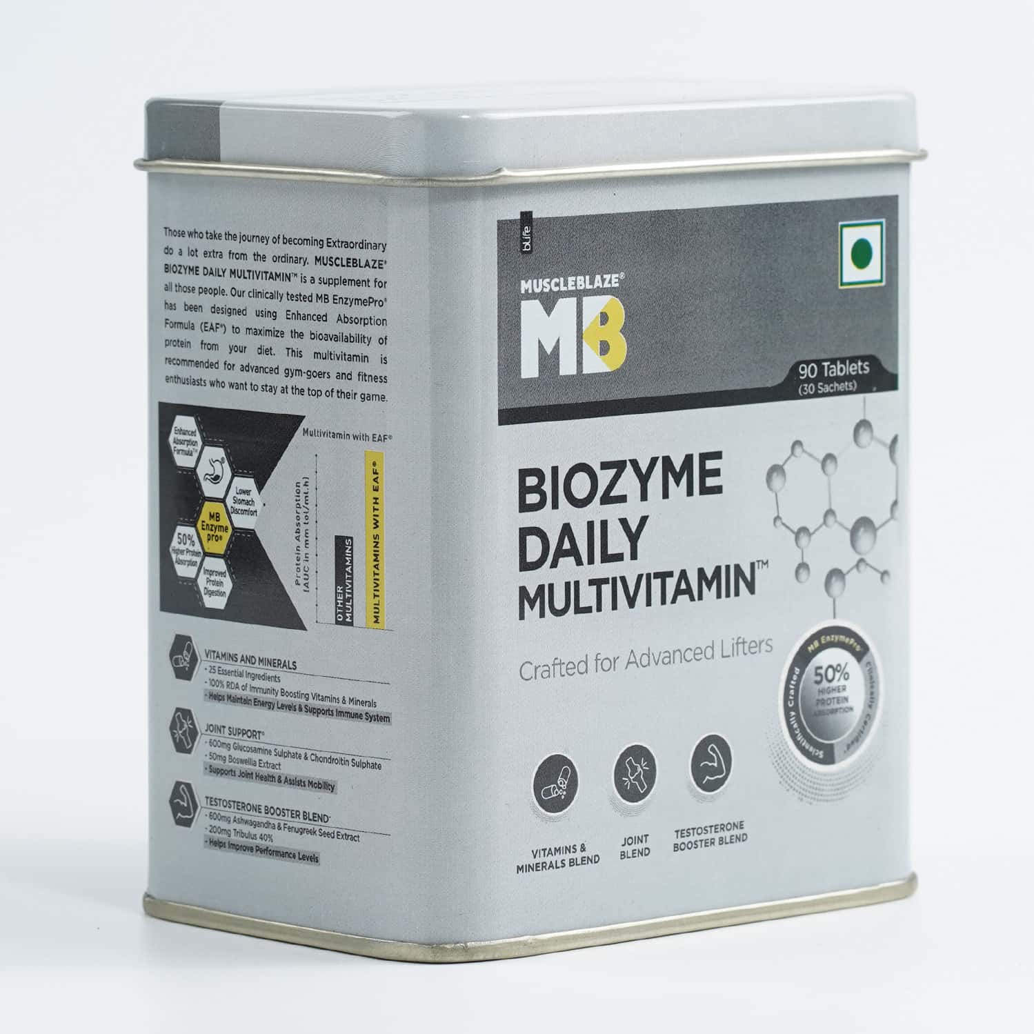 Buy MUSCLEBLAZE BIOZYME DAILY MULTIVITAMIN FOR MEN AND WOMEN (90 ...