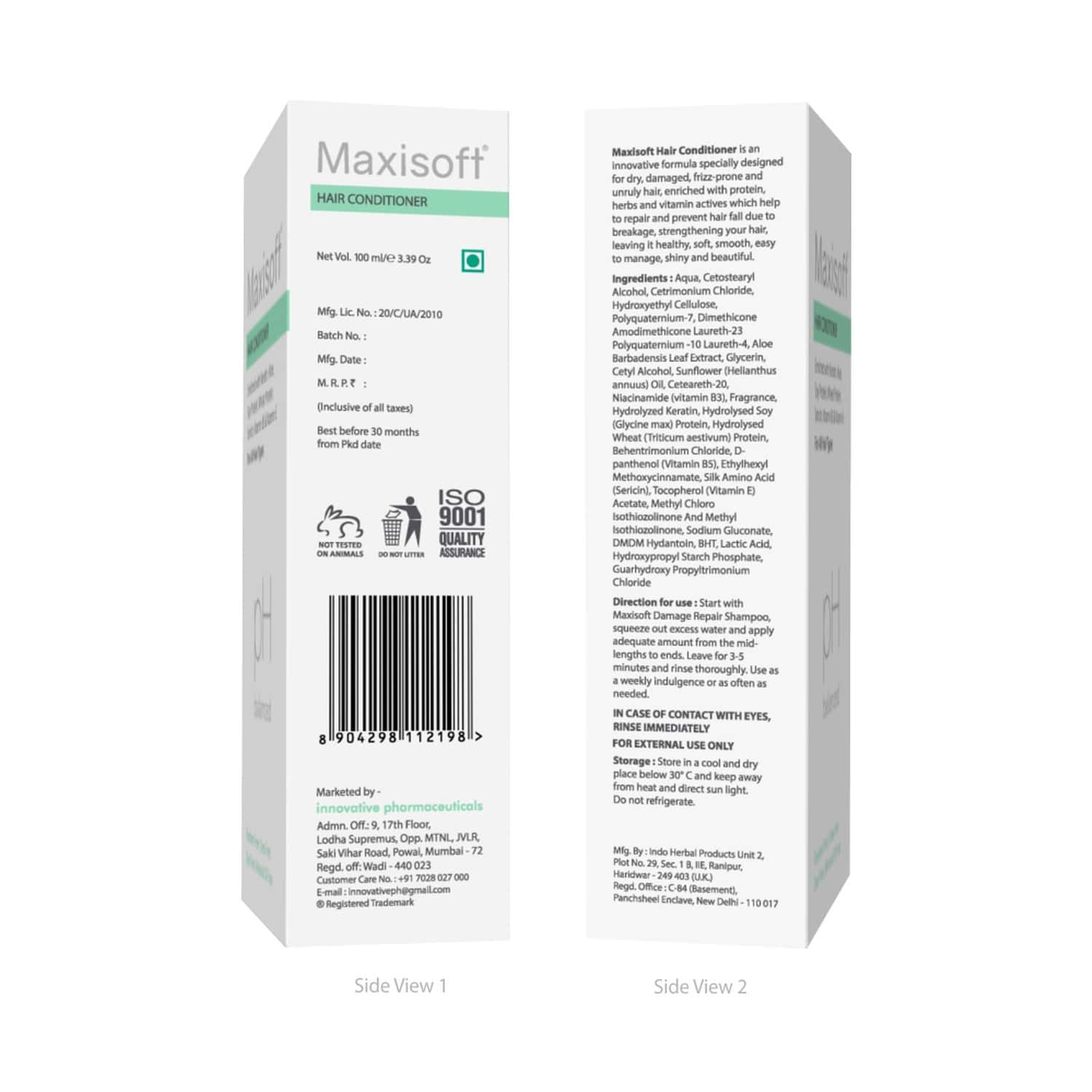 Buy MAXISOFT HAIR CONDITIONER 100 ML | WITH KERATIN & ALOE VERA ...