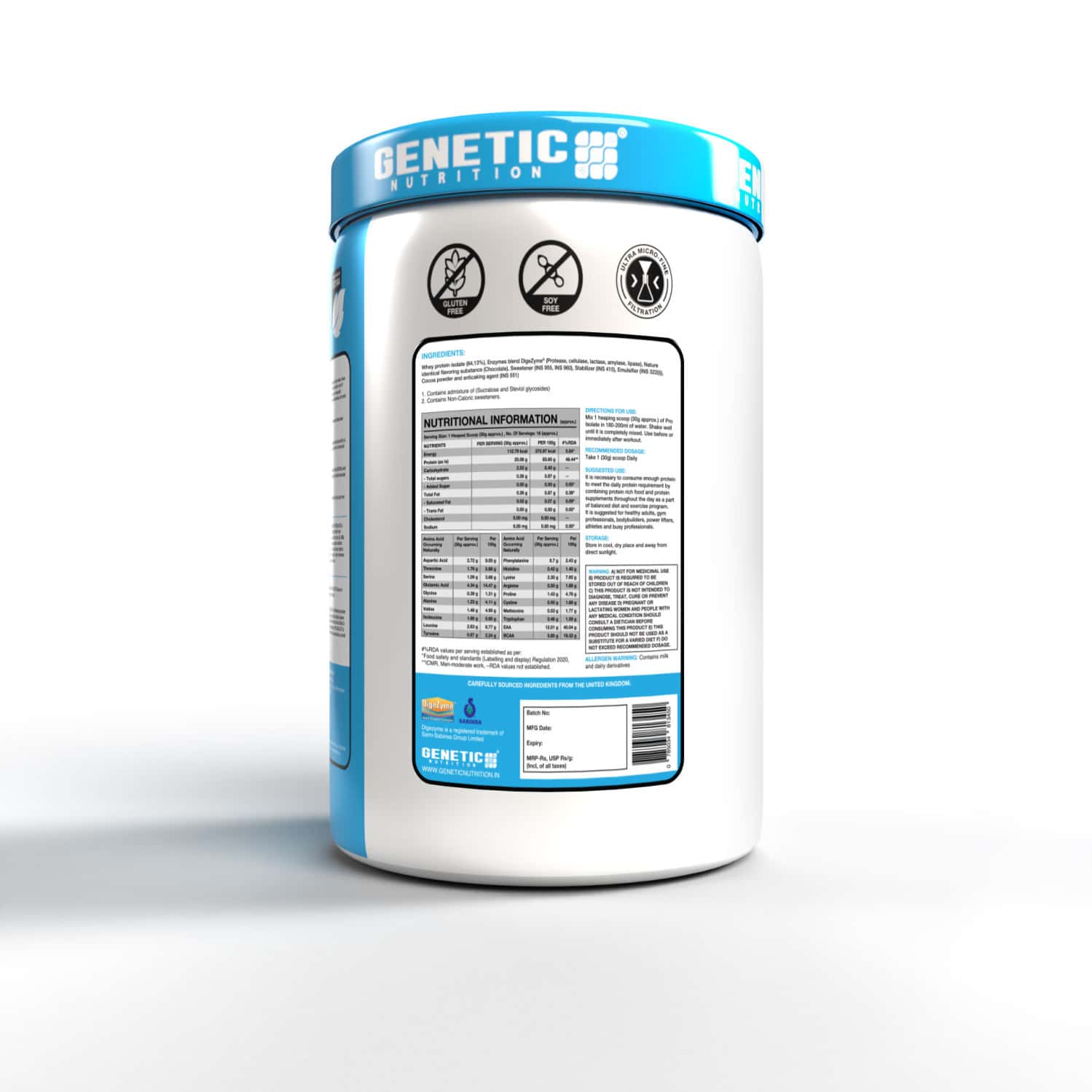 Buy GENETIC NUTRITION PRO-ISOLATE PROTEIN SUPPLEMENT POWDER-BELGIUM ...