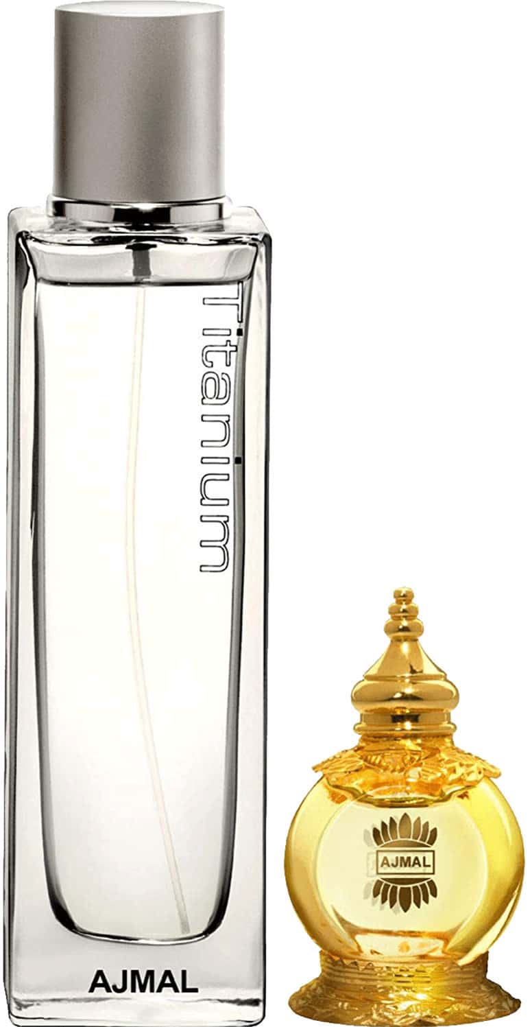 Buy AJMAL TITANIUM EDP 100ML PERFUME FOR MEN AND MUKHALLAT RAAQI CP ...