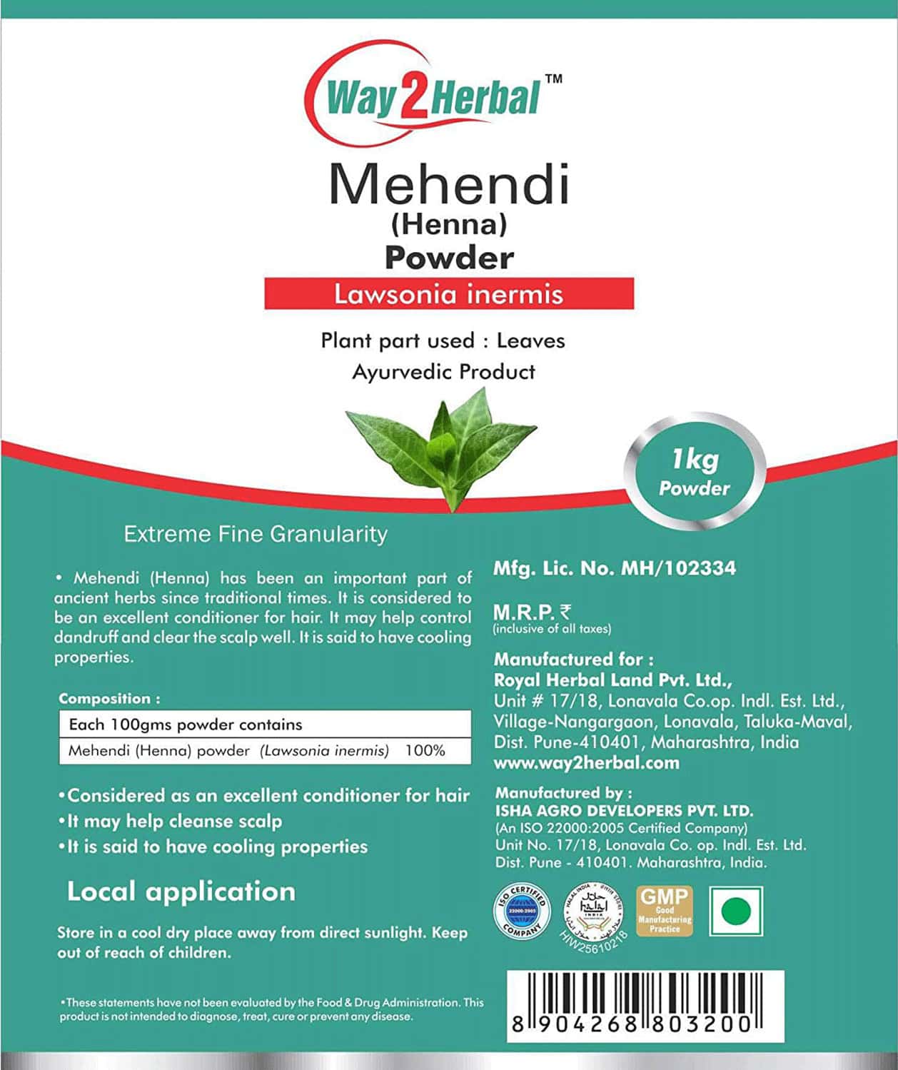 Buy WAY2HERBAL MEHANDI POWDER - 1 KG POWDER Online & Get Upto 60% OFF ...
