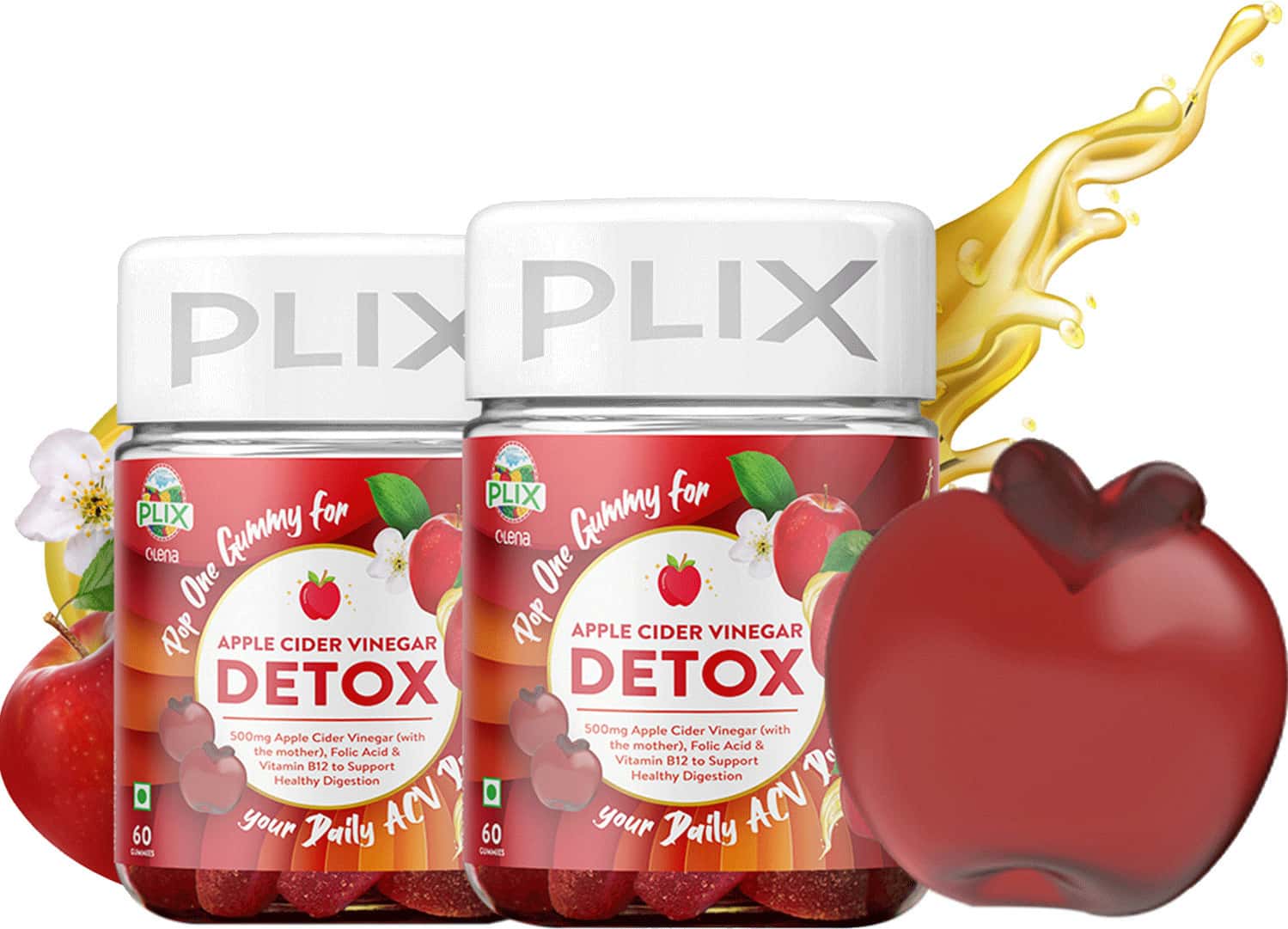 Buy PLIX APPLE CIDER VINEGAR 30 GUMMIES WEIGHT MANAGEMENT (PACK OF 1 ...