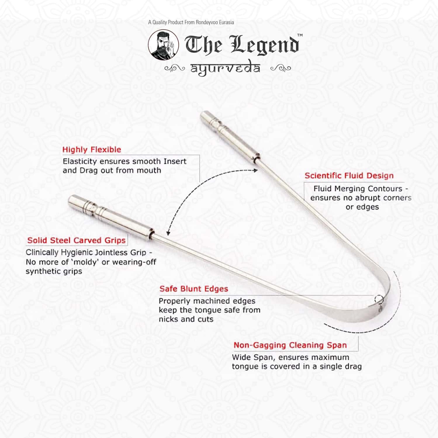 Buy THE LEGEND THICK HANDLE MEDICAL GRADE STEEL TONGUE SCRAPER Online ...