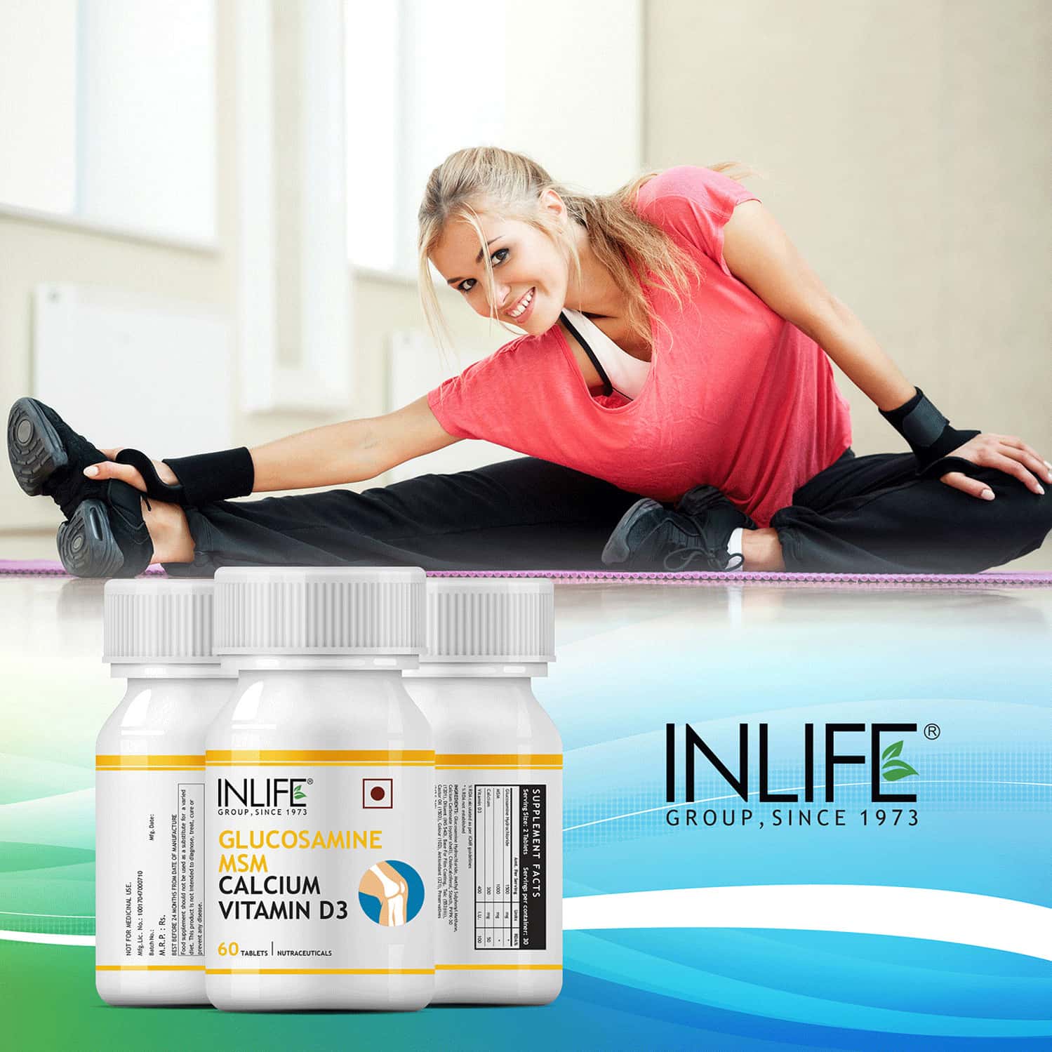 Buy INLIFE GLUCOSAMINE MSM WITH CALCIUM & VITAMIN D3 FOR JOINT CARE SUPPLEMENT - 60 TABLETS ...