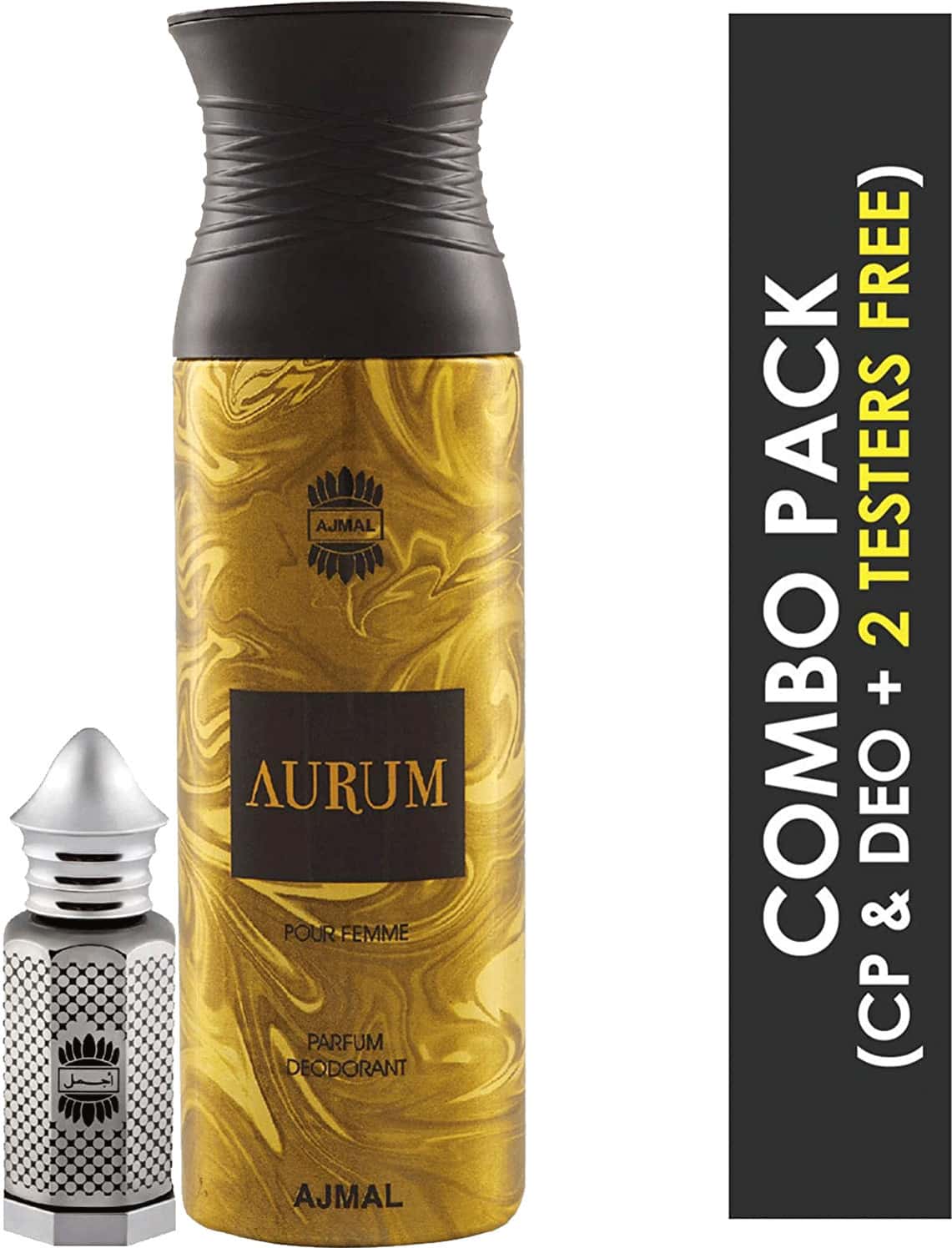Buy AJMAL ASHER CP OIL ALCOHOL-FREE ATTAR 12ML FOR UNISEX AND AURUM ...