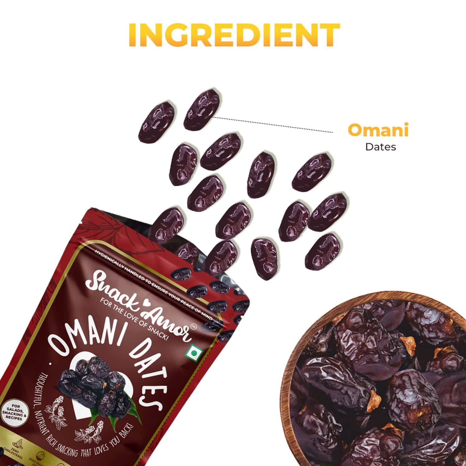 Buy SNACKAMOR OMANI DATES 250G POUCH Online & Get Upto 60% OFF at PharmEasy