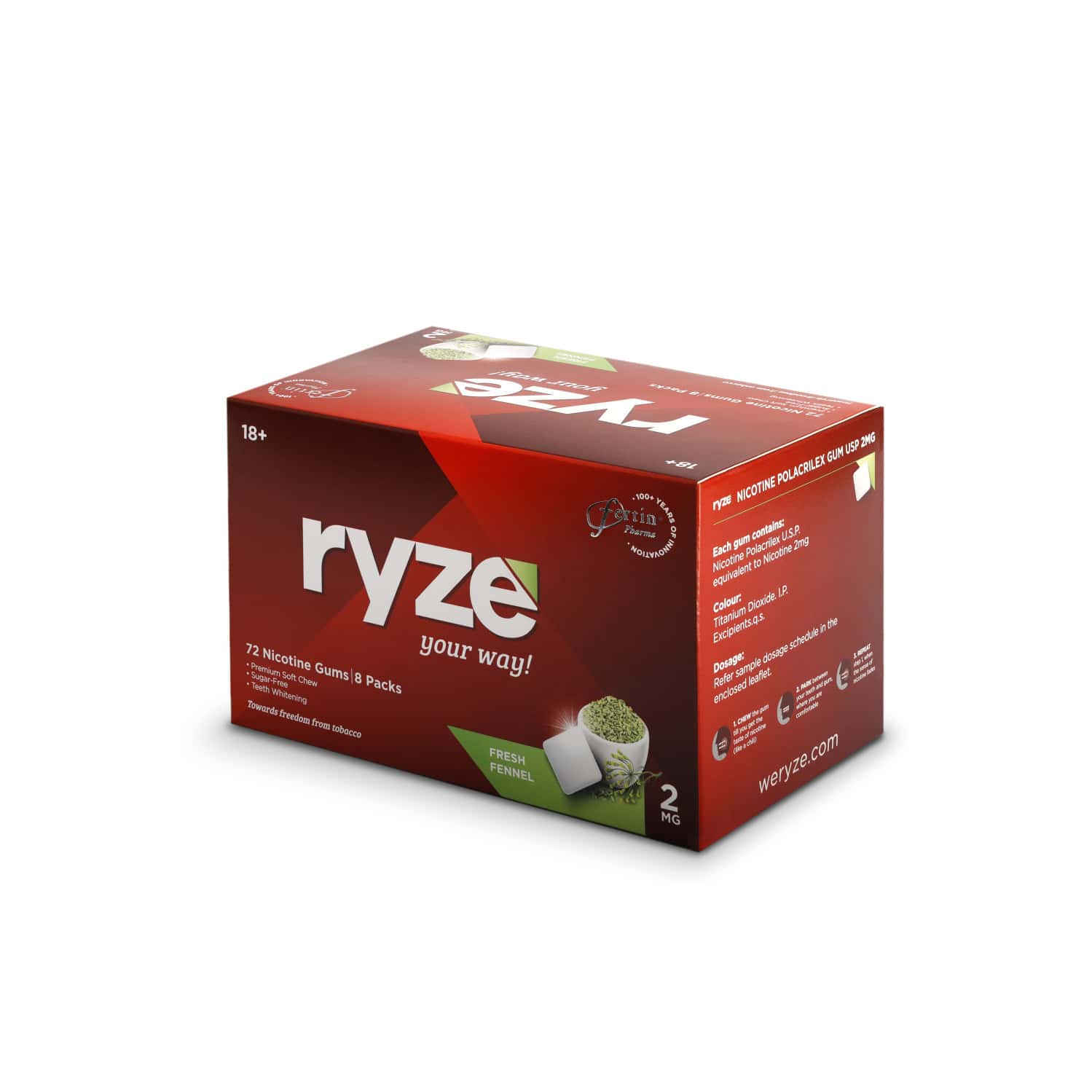 Buy RYZE NICOTINE GUM 2MG | SOFT CHEW | EASY ON THROAT I FRESH FENNEL (9 GUMS PER STRIP, PACK OF ...