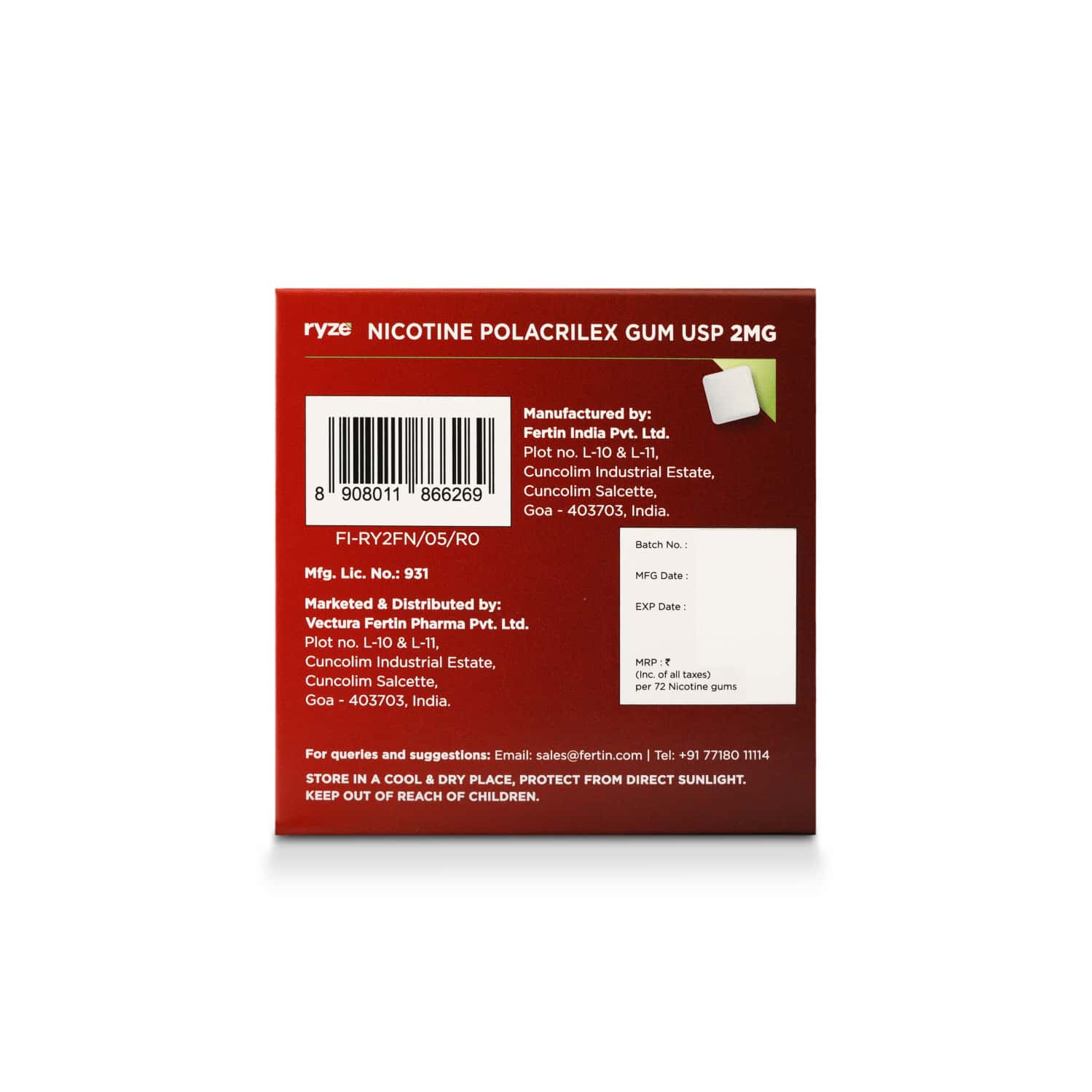 Buy RYZE NICOTINE GUM 2MG | SOFT CHEW | EASY ON THROAT I FRESH FENNEL (9 GUMS PER STRIP, PACK OF ...