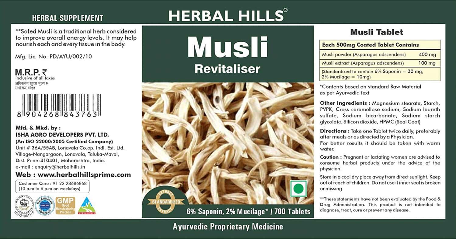 Buy HERBAL HILLS MUSLI 700 TABLETS (PACK OF 2) Online & Get Upto 60% ...