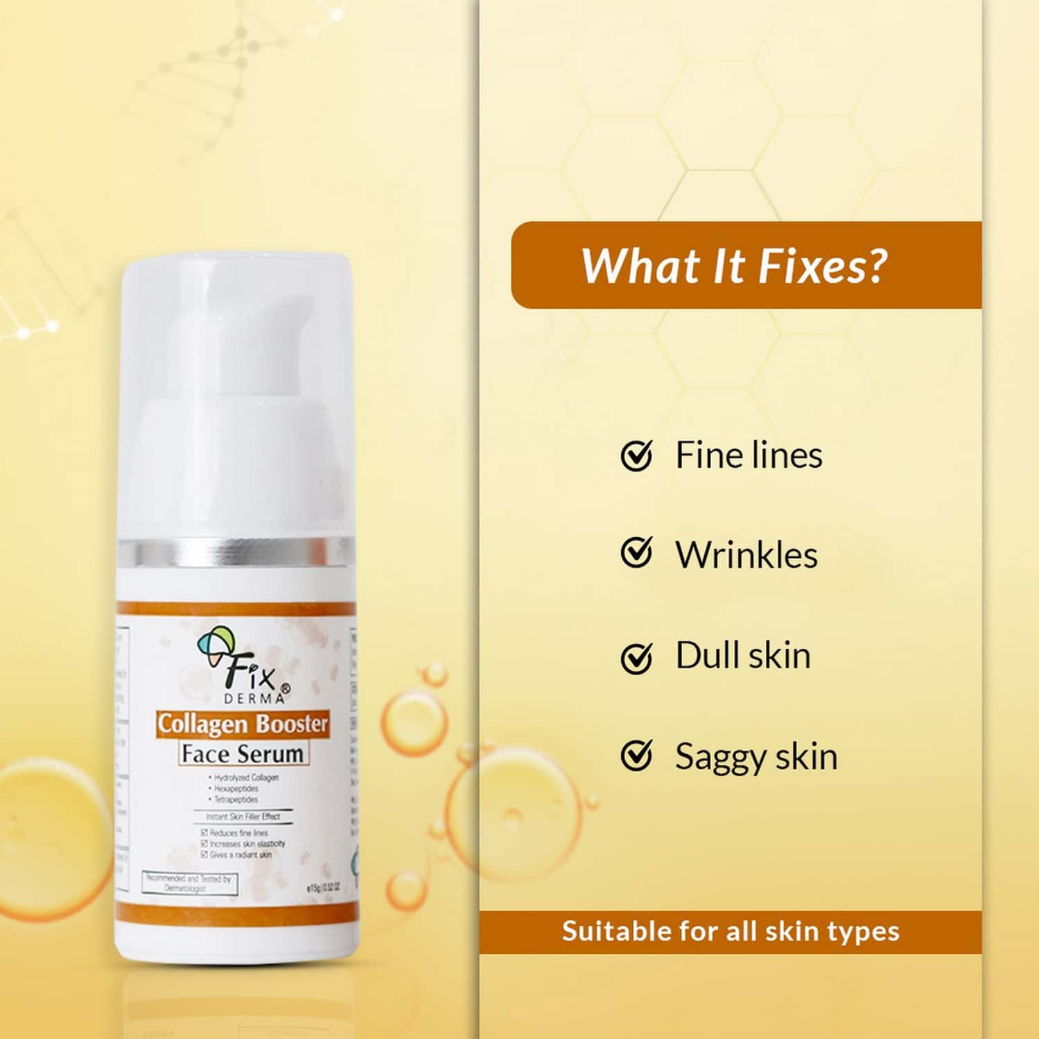 Buy FIXDERMA HYDROLYZED COLLAGEN BOOSTER FACE SERUM - 15G Online & Get ...