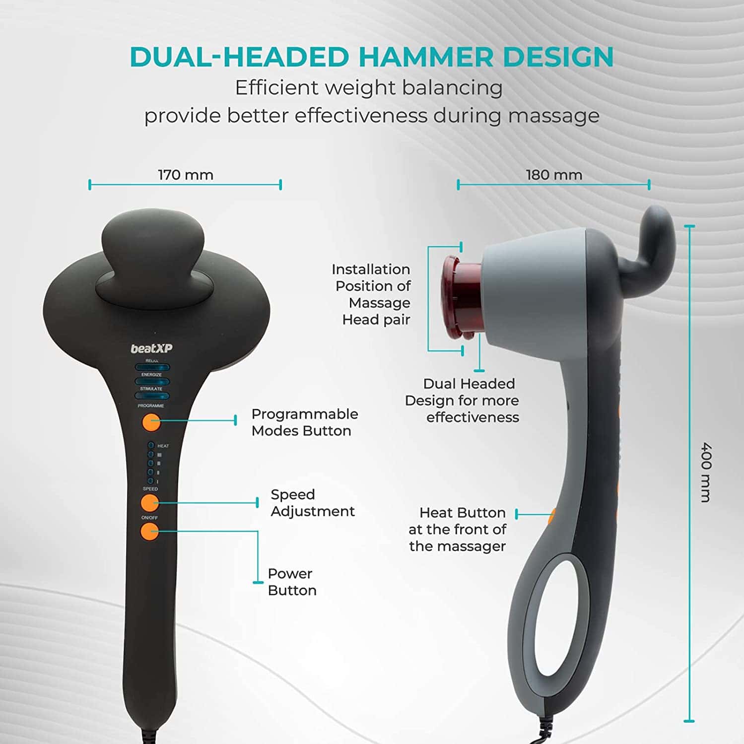 Buy BEATXP THUNDER PRO DOUBLE HEADED FULL BODY MASSAGER WITH INFRARED ...