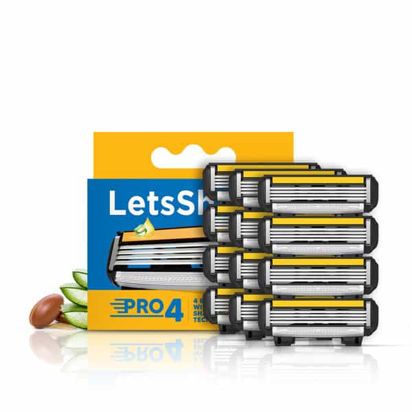 Buy LETSSHAVE PRO 4 SHAVING RAZOR BLADES FOR MEN 12 CARTRIDGES Online ...