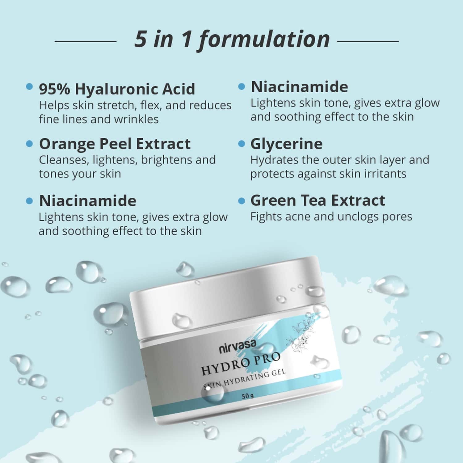 Buy NIRVASA HYDRO PRO ULTRALIGHT GEL MOISTURIZER CREAM |24 HR HYDRATION ...
