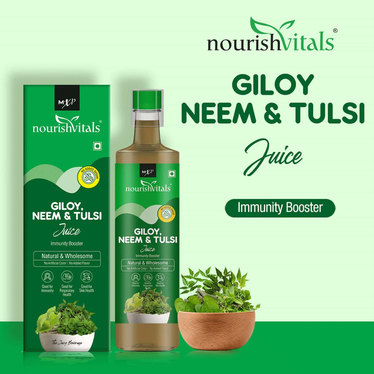 Buy NOURISHVITALS GILOY NEEM & TULSI JUICE - IMMUNITY BOOSTER SKIN ...