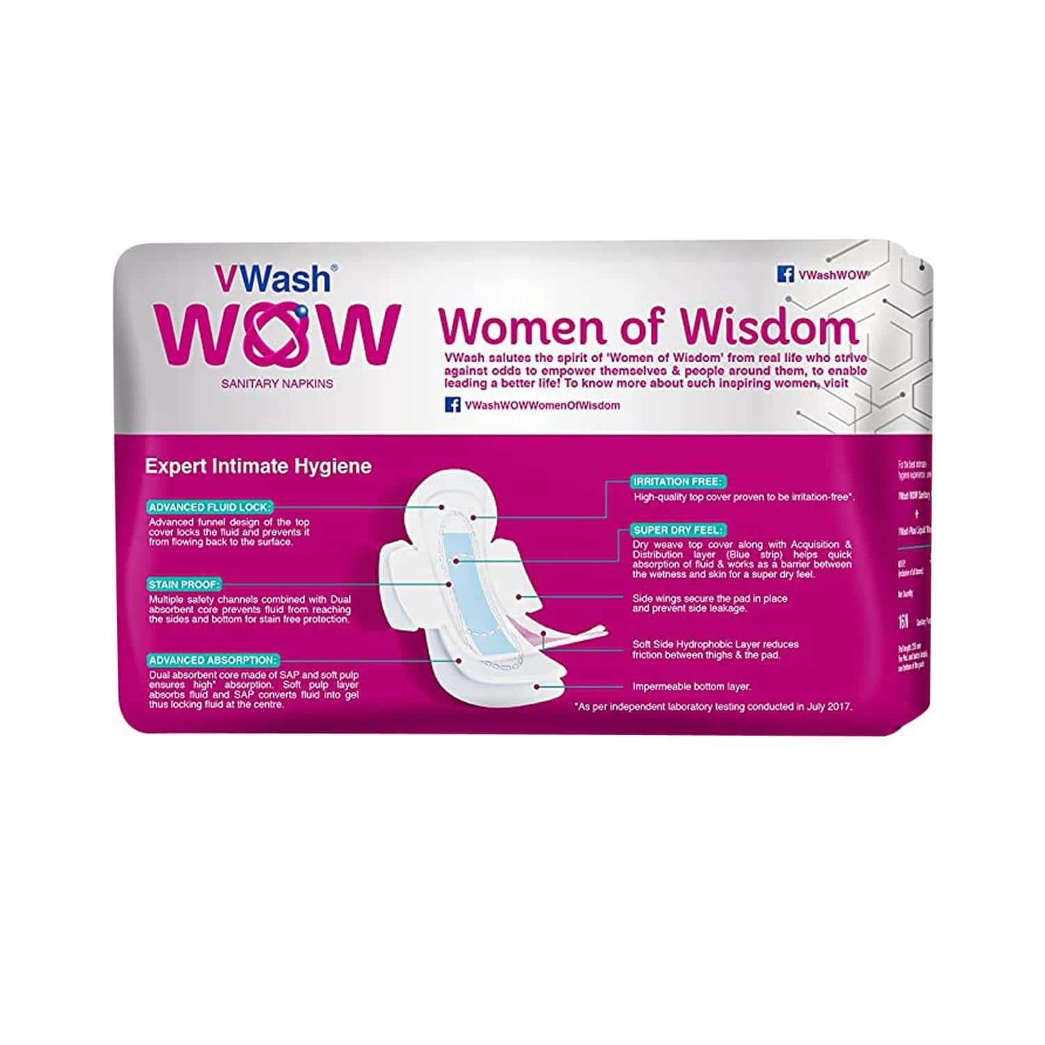 Buy VWASH WOW SANITARY NAPKIN MAXI SIZE REGULAR PADS 16 Online & Get ...
