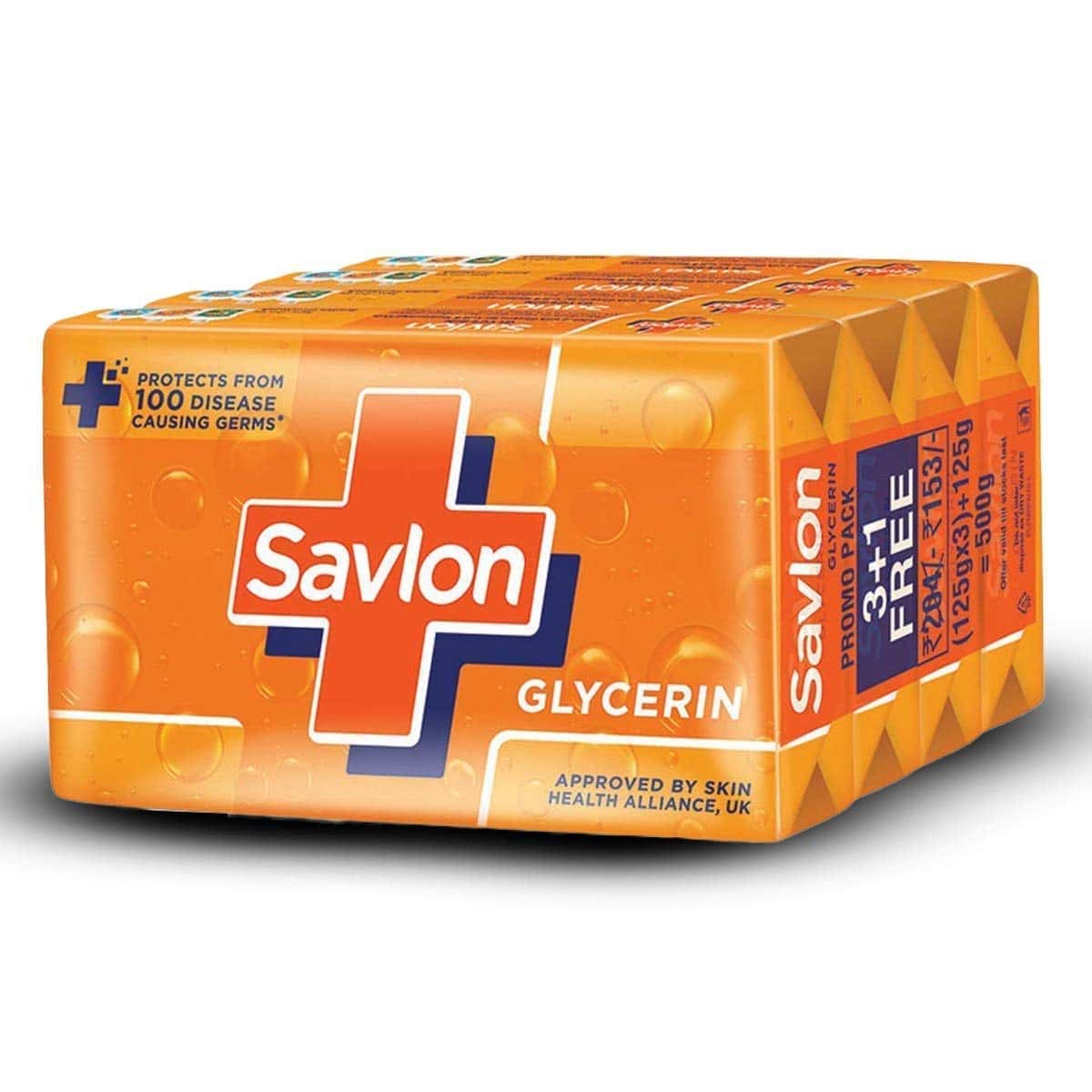 Buy Savlon Glycerine Soap Packet Of 500 G (Buy 3 Get 1 Free) Online at ...