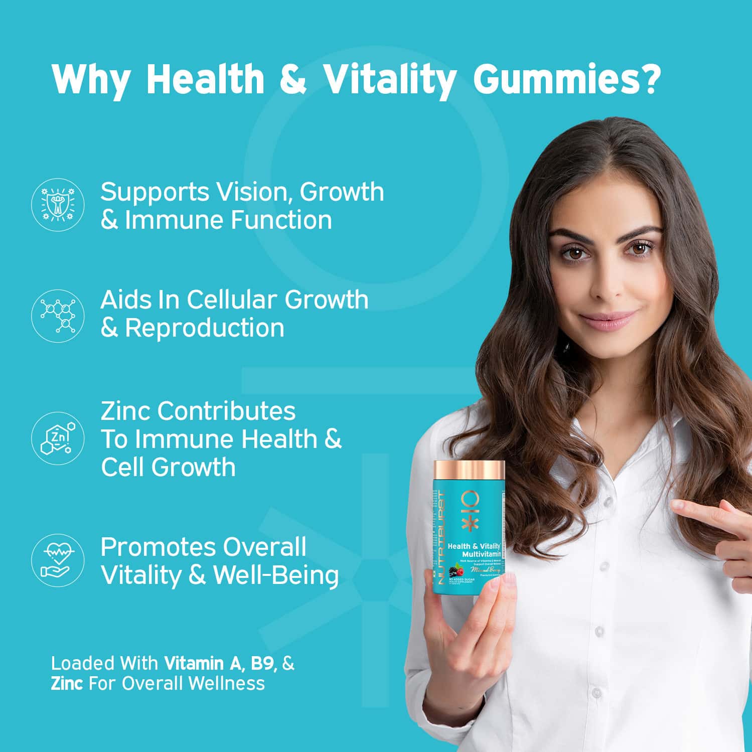Buy NUTRIBURST HEALTH & VITALITY GUMMIES WITH MULTIVITAMINS & BIOTIN ...