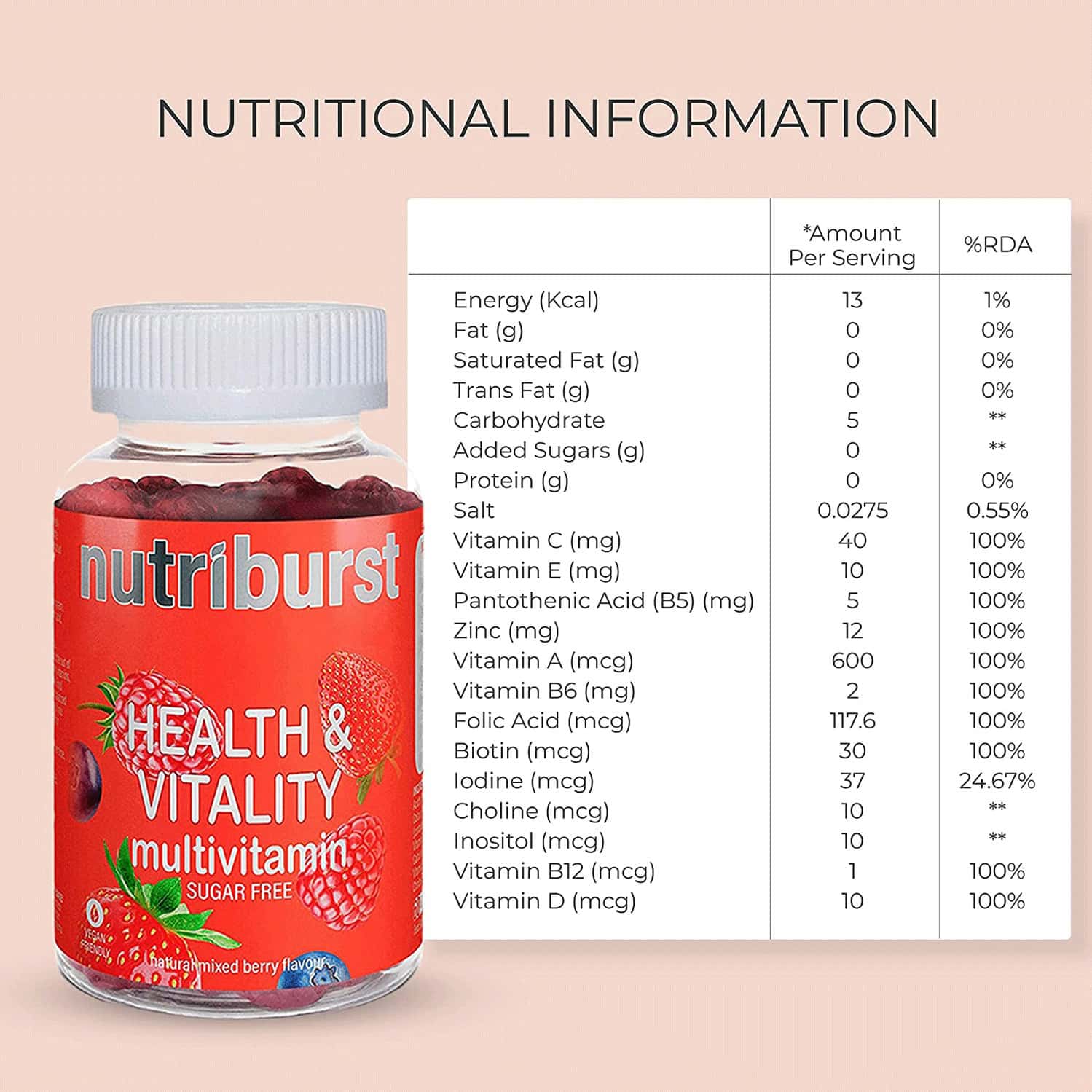 Buy NUTRIBURST HEALTH & VITALITY MULTIVITAMINS & BIOTIN|NATURAL MIXED ...