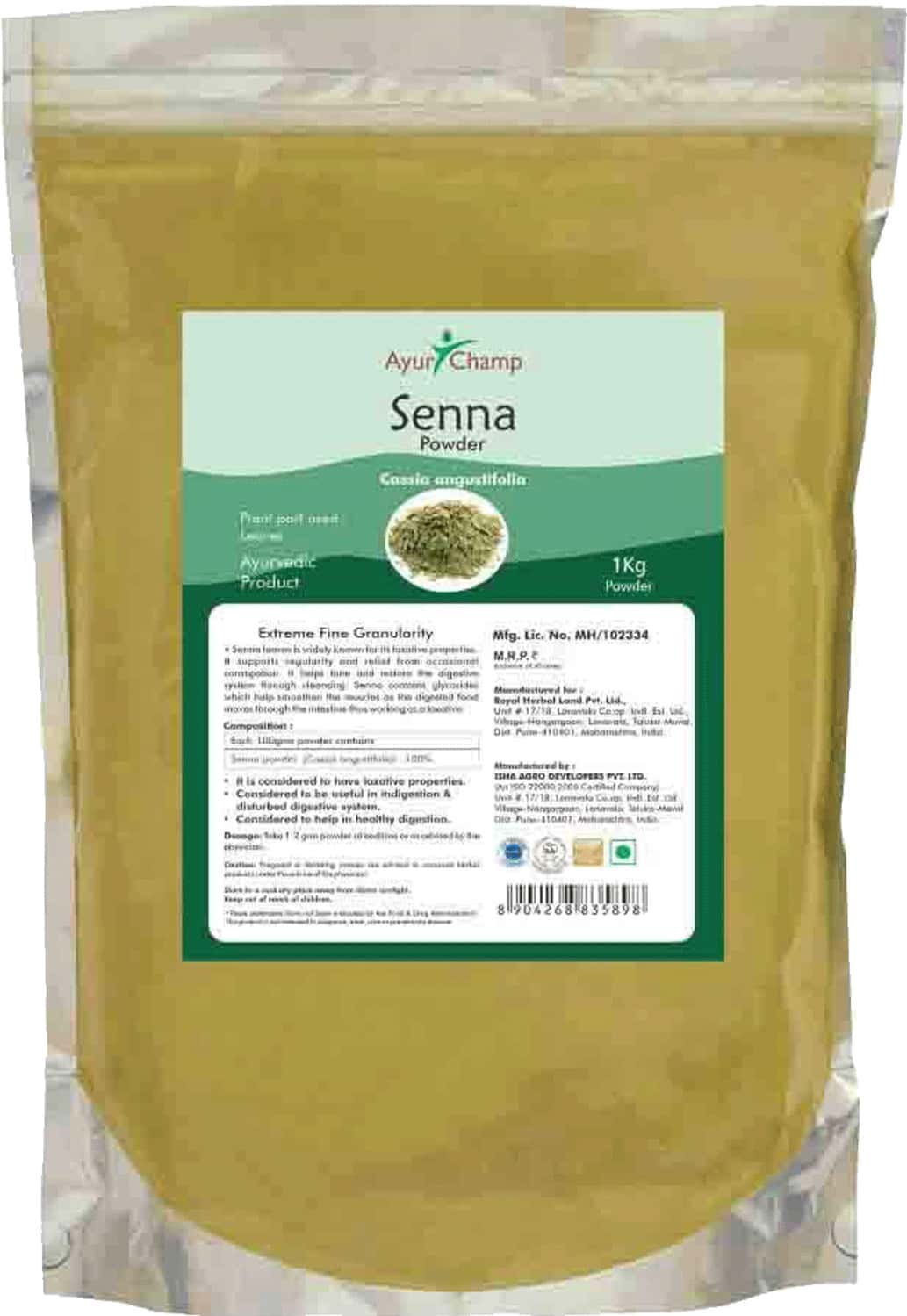 Buy AYUR CHAMP - PACK OF 5 - SENNA LEAVES POWDER (CASSIA ANGUSTIFOLIA ...