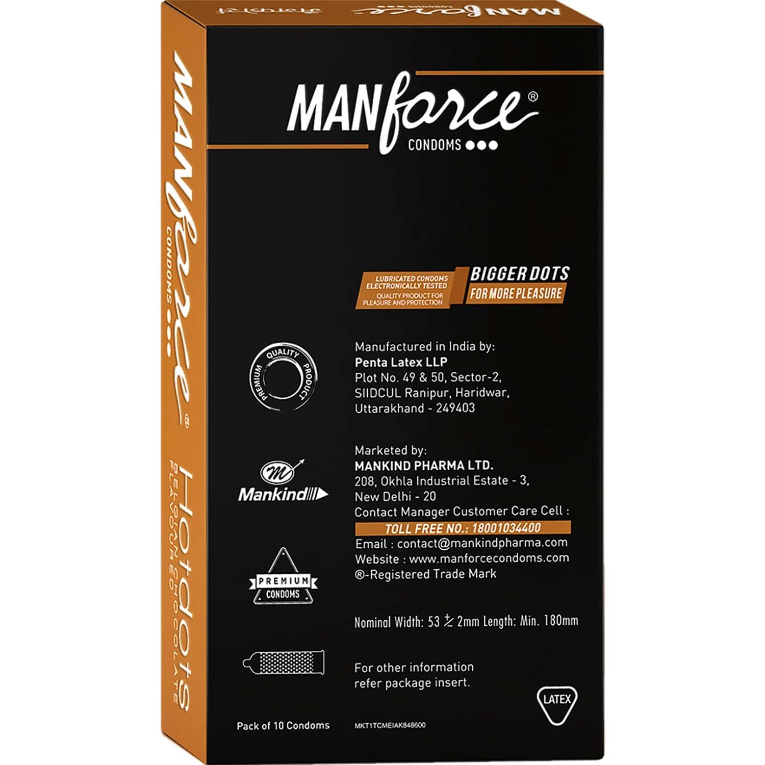 Buy MANFORCE HOTDOTS CONDOMS BELGIAN CHOCOLATE FLAVOURED- 10S Online ...