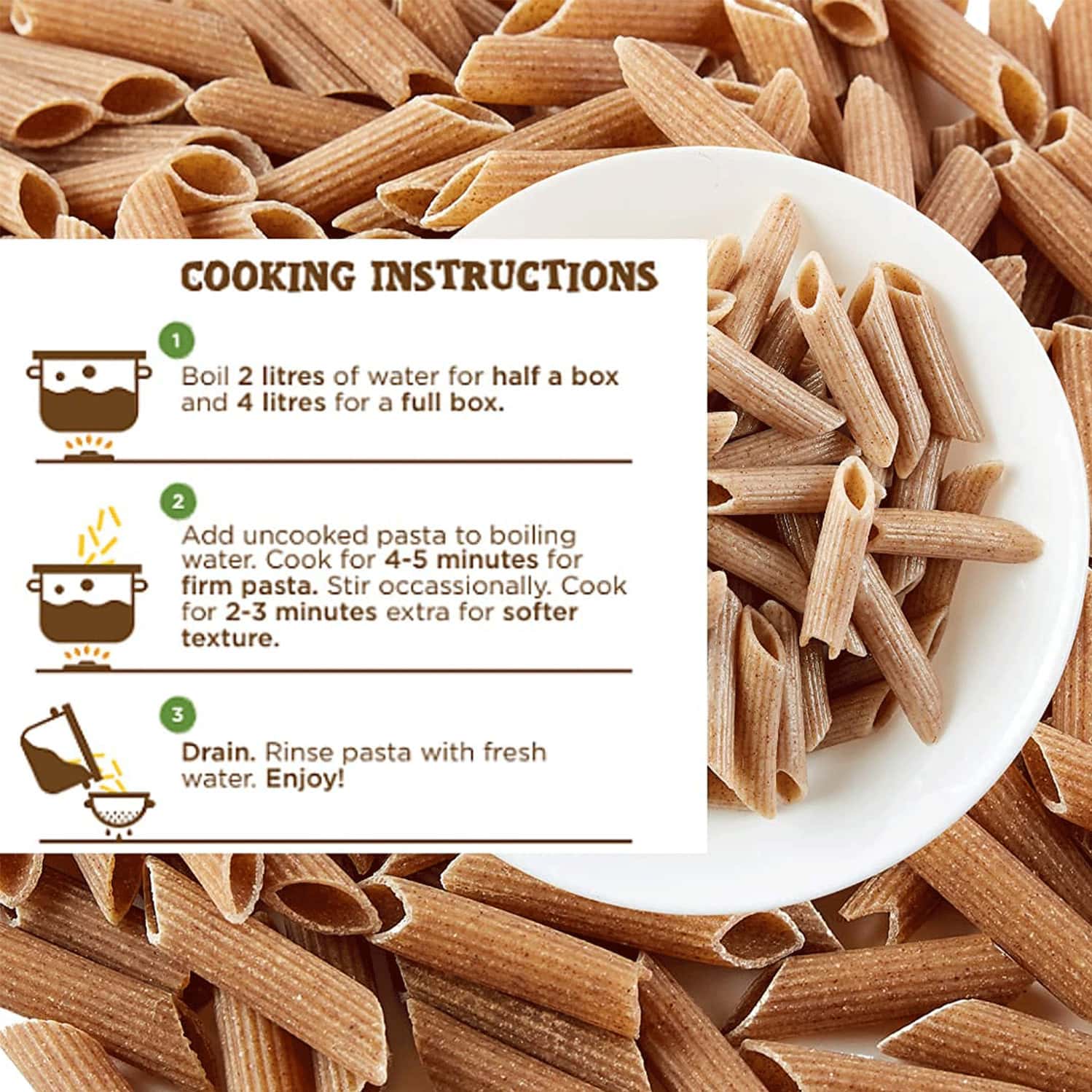 Buy LONG & SHORT HIGH FIBRE PENNE PASTA - MULTIGRAIN PASTA - VEGAN - NO ...