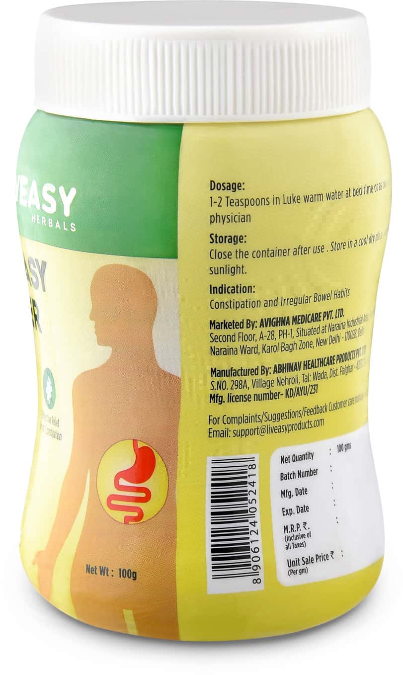 Buy LIVEASY HERBALS LOXOEASY -HERBALS CONSTIPATION RELIEF POWDER-100G ...