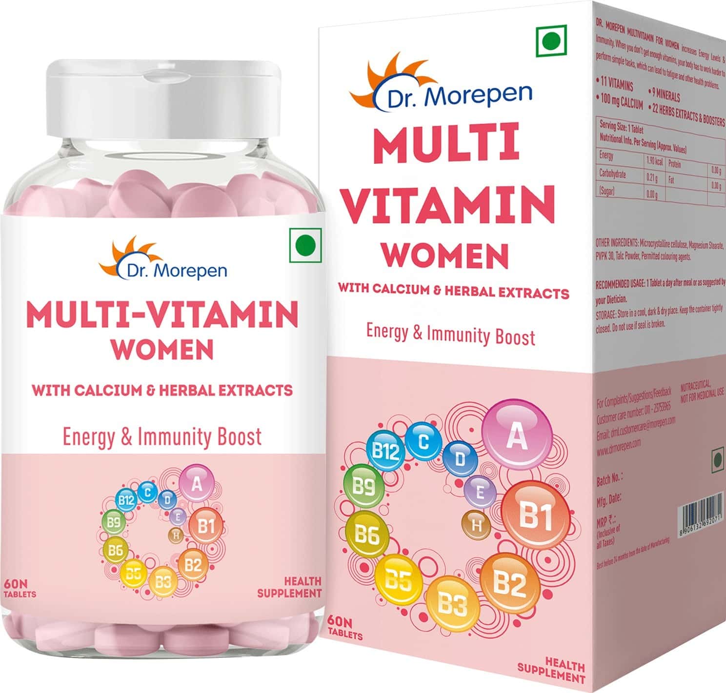 Buy DR. MOREPEN MULTIVITAMINS FOR WOMEN WITH CALCIUM & HERBAL EXTRACTS ...