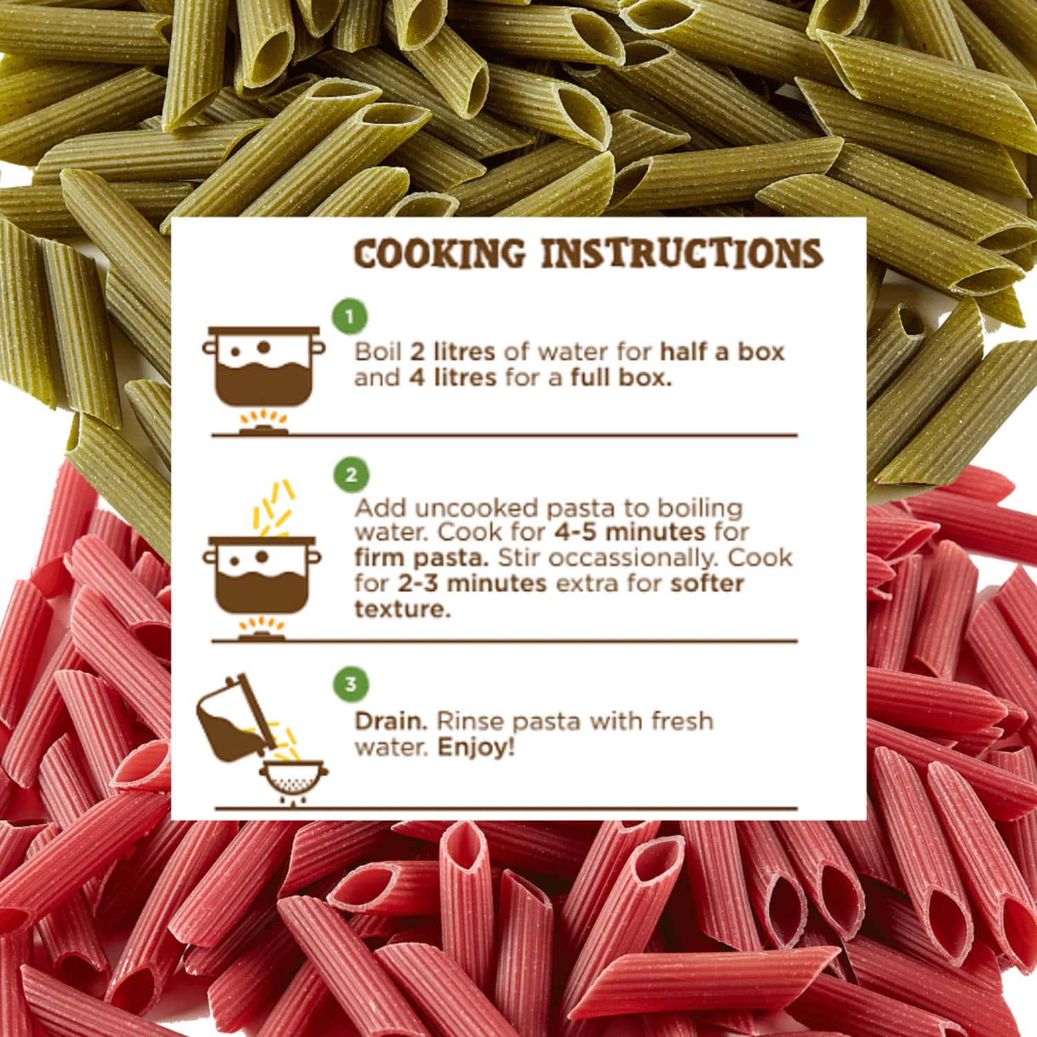 Buy LONG & SHORT VEGGIE-PENNE PASTA COMBO - SPINACH+ BEETROOT - VEGAN ...