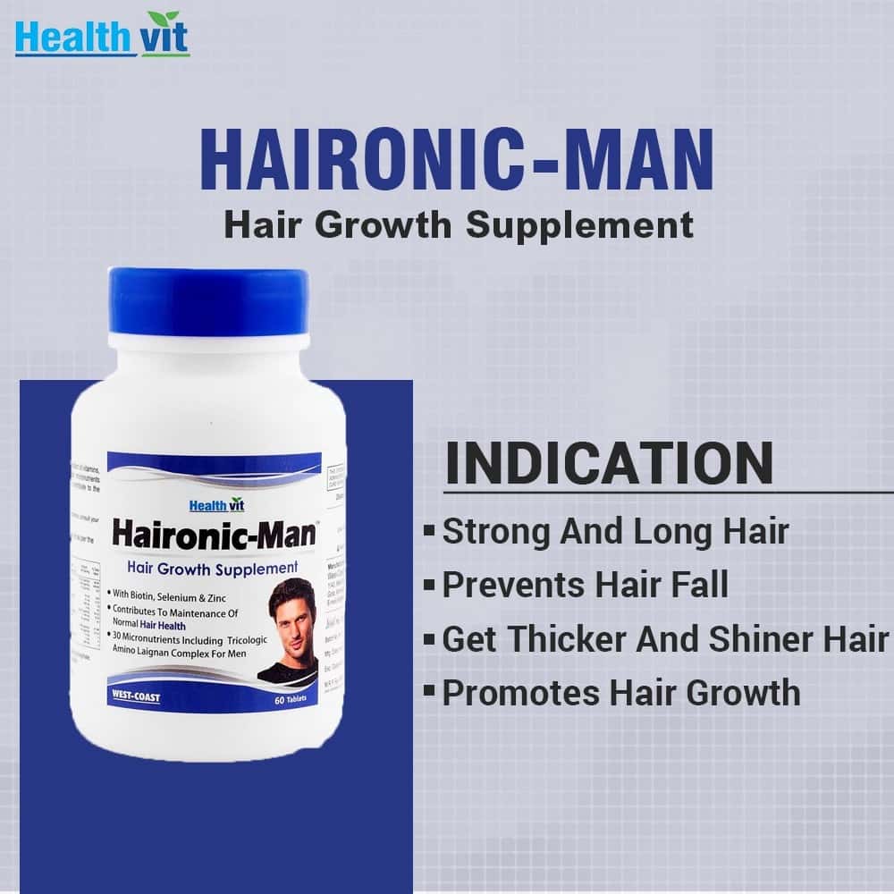 Buy Healthvit Haironic-Man Hair Growth Tablets Bottle Of 60 Online at ...