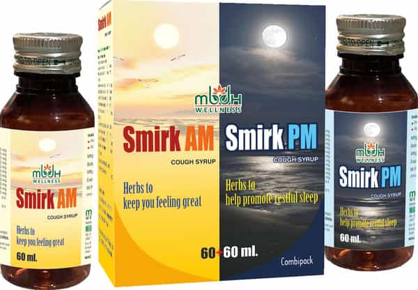 Buy MBDHWELLNESS SMIRK COUGH SYRUP AM+PM MULTI SYMPTOM COMBO PACK DAY ...
