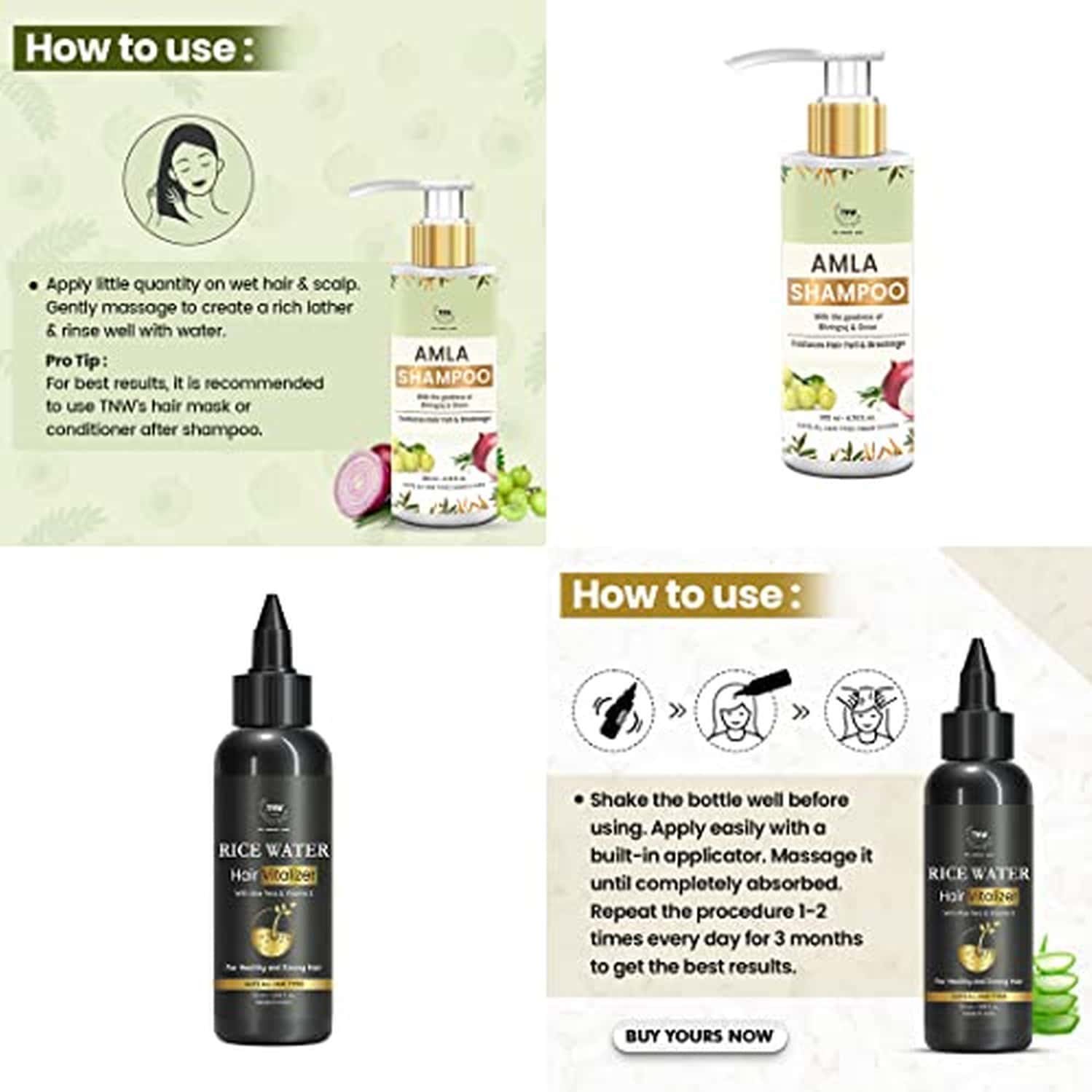 Buy TNW-THE NATURAL WASH COMBO WITH AMLA SHAMPOO AND HAIR VITALIZER ...