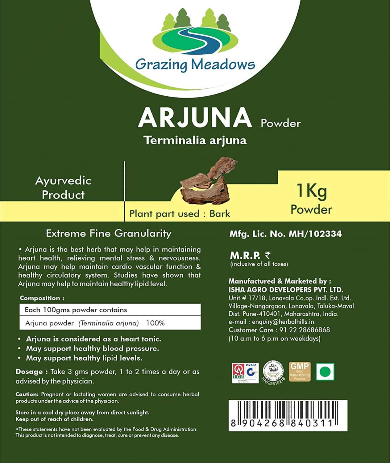 Buy GRAZING MEADOWS ARJUNA POWDER - 1 KG (PACK OF 2) Online & Get Upto ...