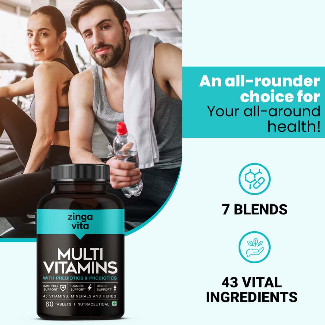 Buy ZINGAVITA PROBIOTICS & PREBIOTICS MULTIVITAMIN TABLETS, FOR MEN ...