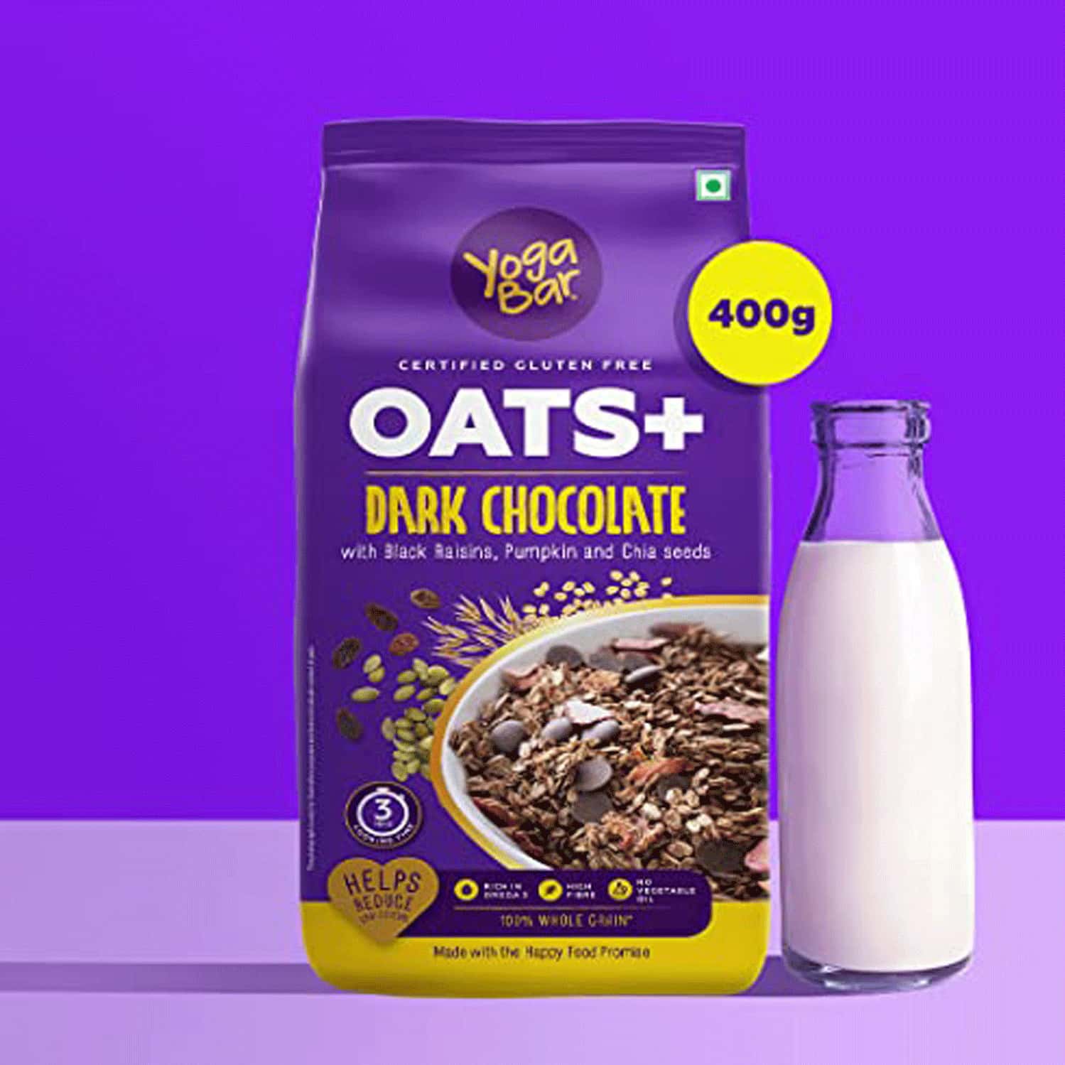 Buy YOGABAR SUPER OATMEAL - DARK CHOCOLATE OATS 400 GM Online & Get ...