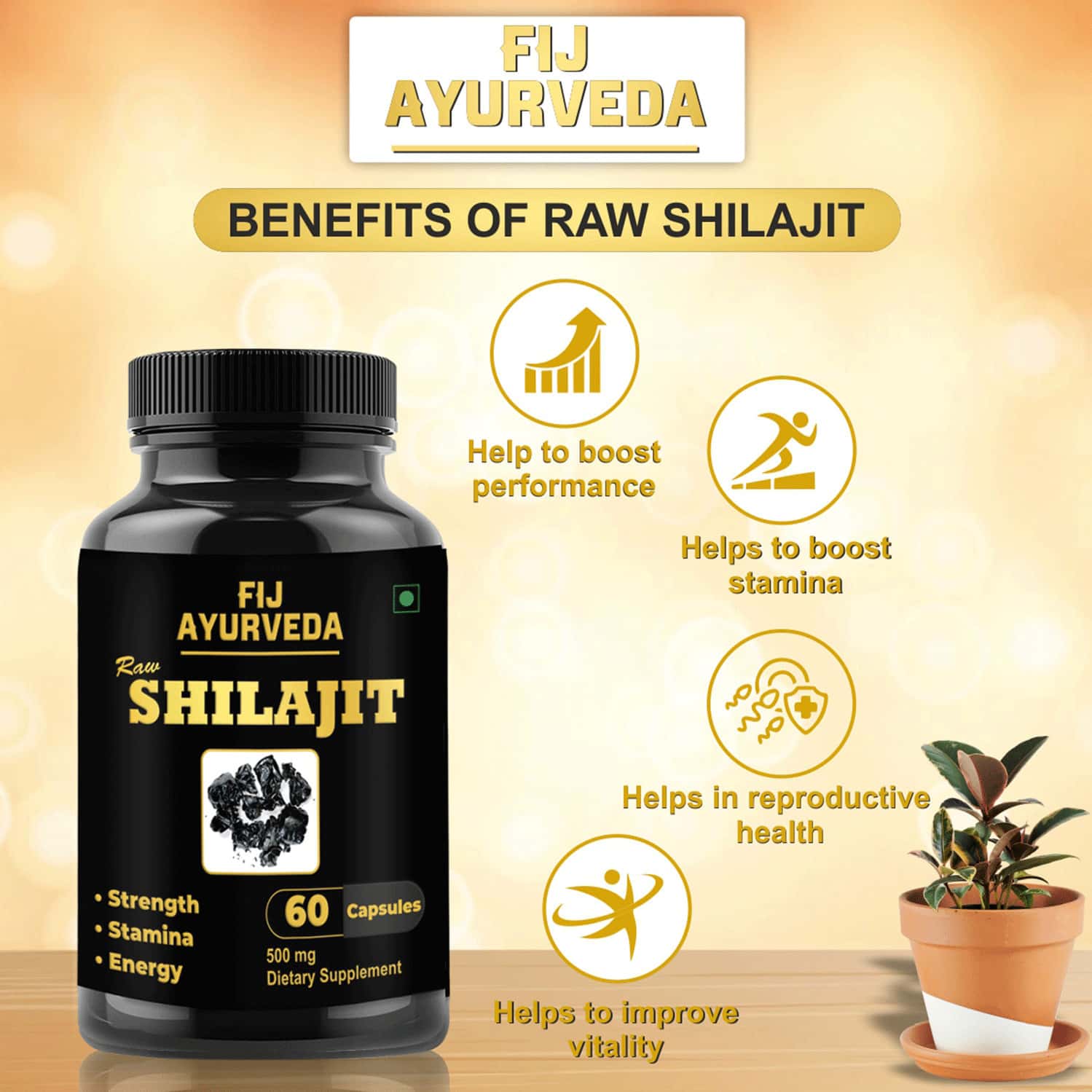 Buy FIJ AYURVEDA RAW SHILAJIT/SHILAJEET EXTRACT CAPSULE - 60 CAPSULES ...