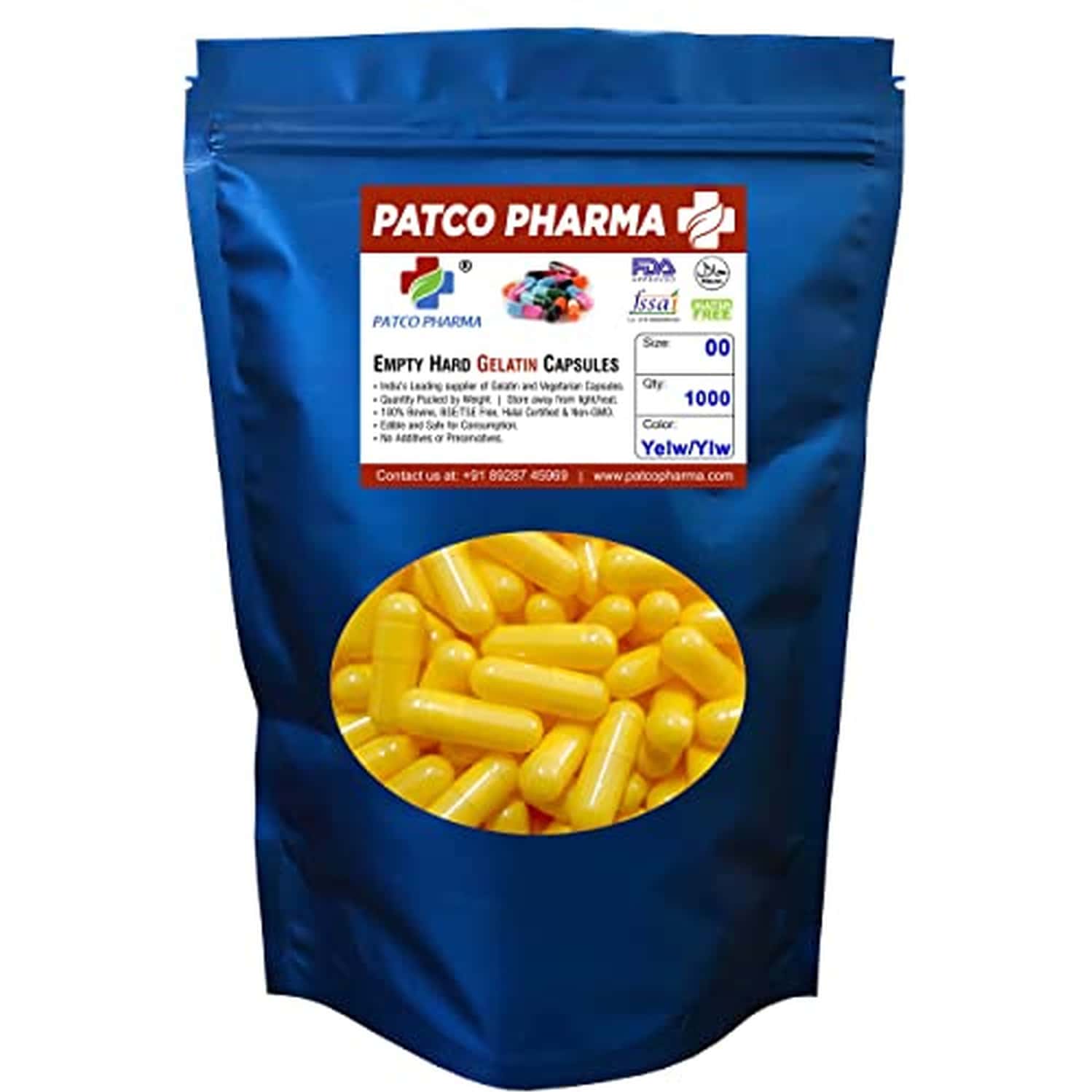 Buy PATCO PHARMA - SIZE 00 YELLOW EMPTY GELATIN PILL CAPSULE |DIY ...