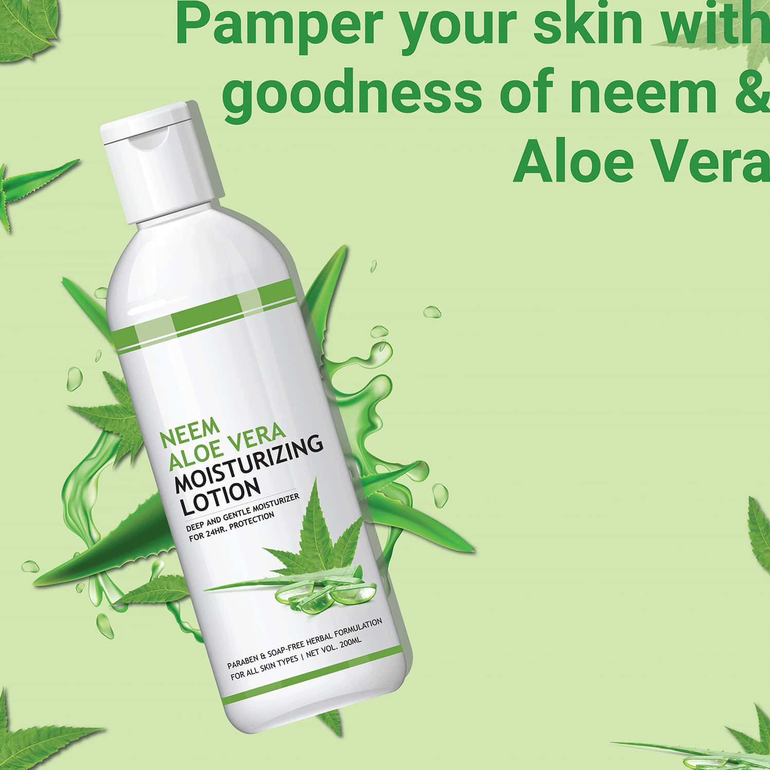 Buy INLIFE NEEM ALOE VERA MOISTURISING LOTION, PARABEN FREE - 200 ML ...