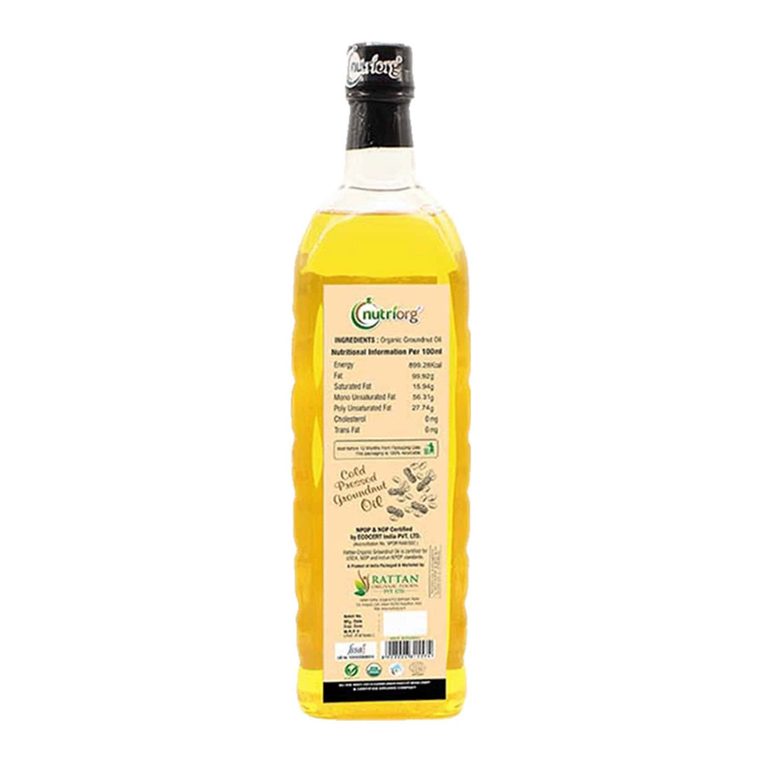 Buy NUTRIORG CERTIFIED ORGANIC GROUNDNUT OIL 1000ML Online & Get Upto ...