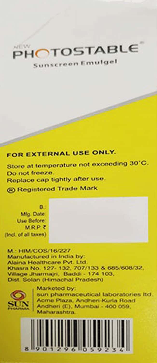 Buy NEW PHOTOSTABLE SPF55+ SUNSCREEN EMULGEL 50G Online & Get Upto 60% ...