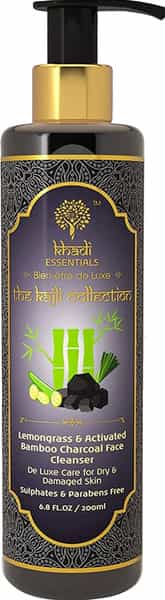 Buy KHADI ESSENTIALS CHARCOAL FACE CLEANSER BOTTLE OF 200ML Online & Get Upto 60% OFF at PharmEasy