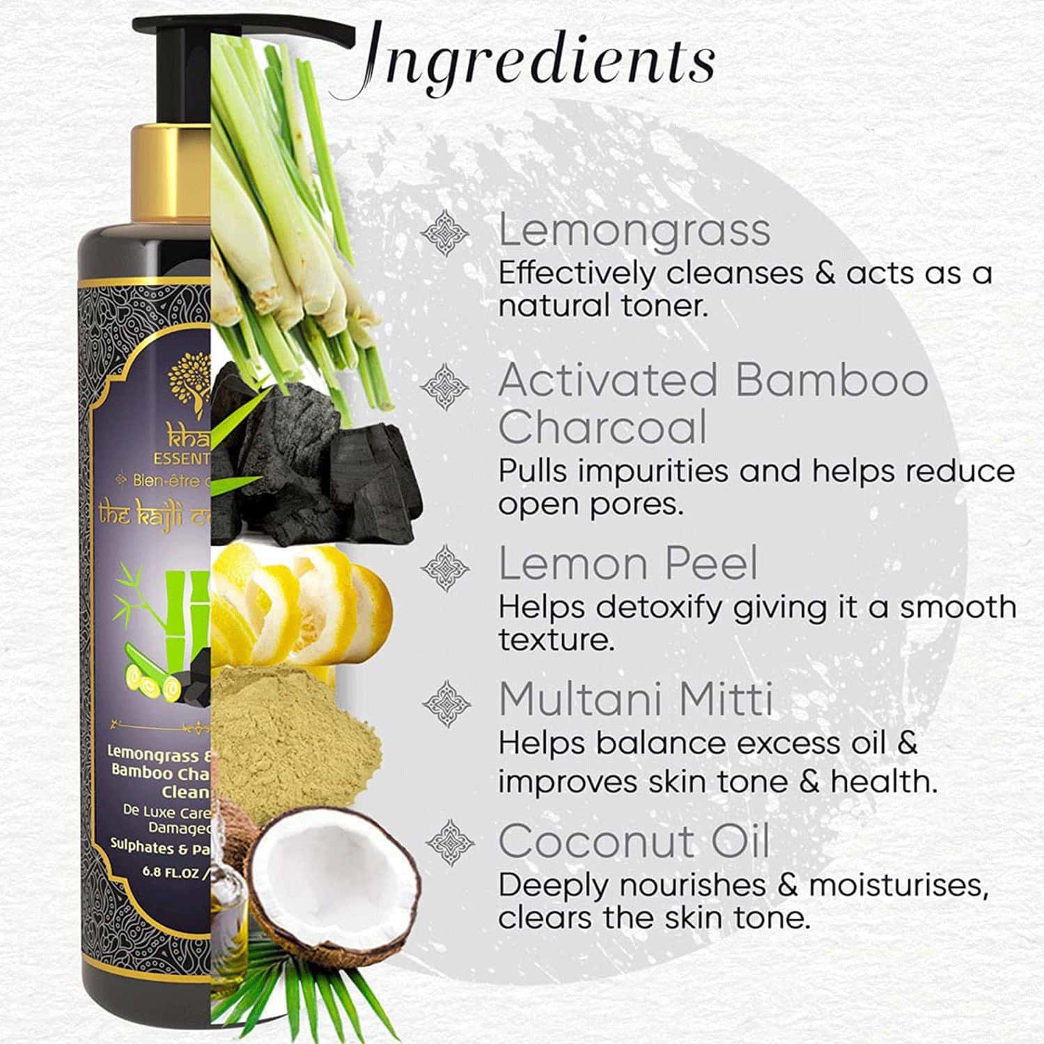 Buy KHADI ESSENTIALS CHARCOAL FACE CLEANSER BOTTLE OF 200ML Online & Get Upto 60% OFF at PharmEasy