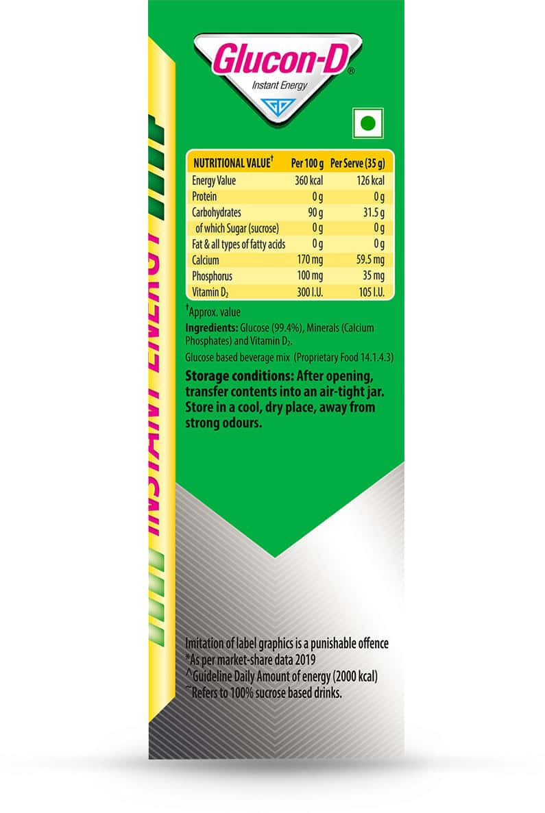 Buy GLUCON-D INSTANT ENERGY HEALTH DRINK REGULAR - 1KG REFILL Online & Get Upto 60% OFF at PharmEasy