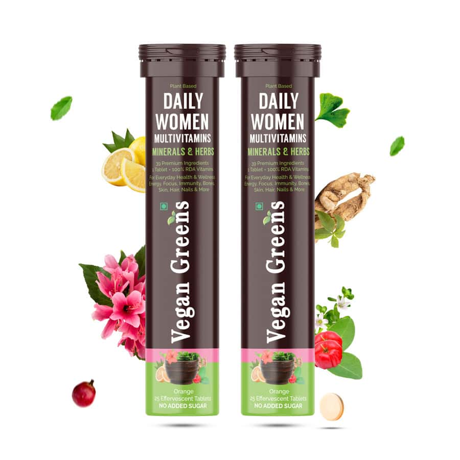 Buy VEGAN GREENS DAILY WOMEN MULTIVITAMINS- 39 VITAMINS, MINERALS ...