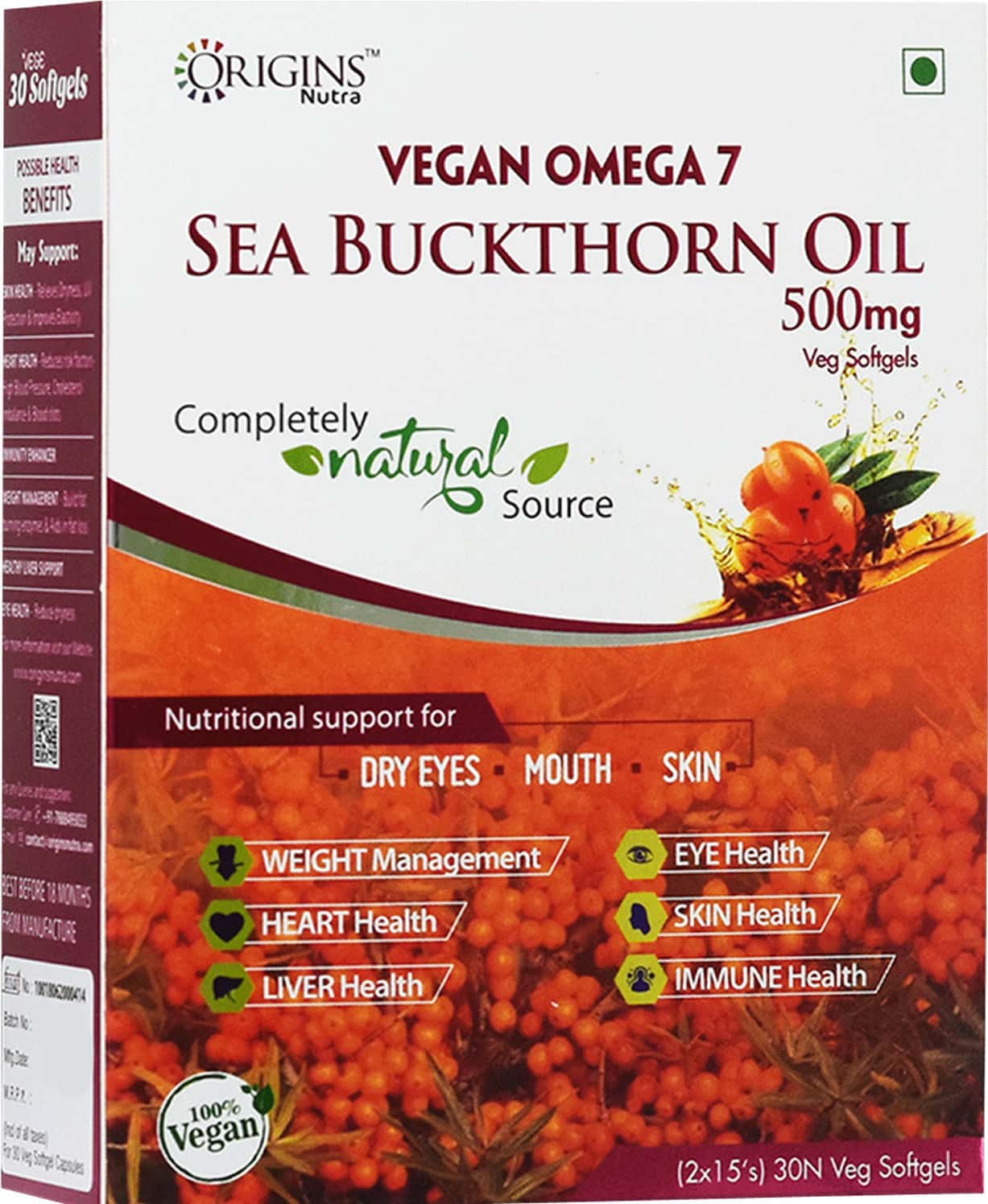 Buy ORIGINS NUTRA VEGAN OMEGA 7 SEA BUCKTHORN OIL | HEALTHY WEIGHT (30 ...