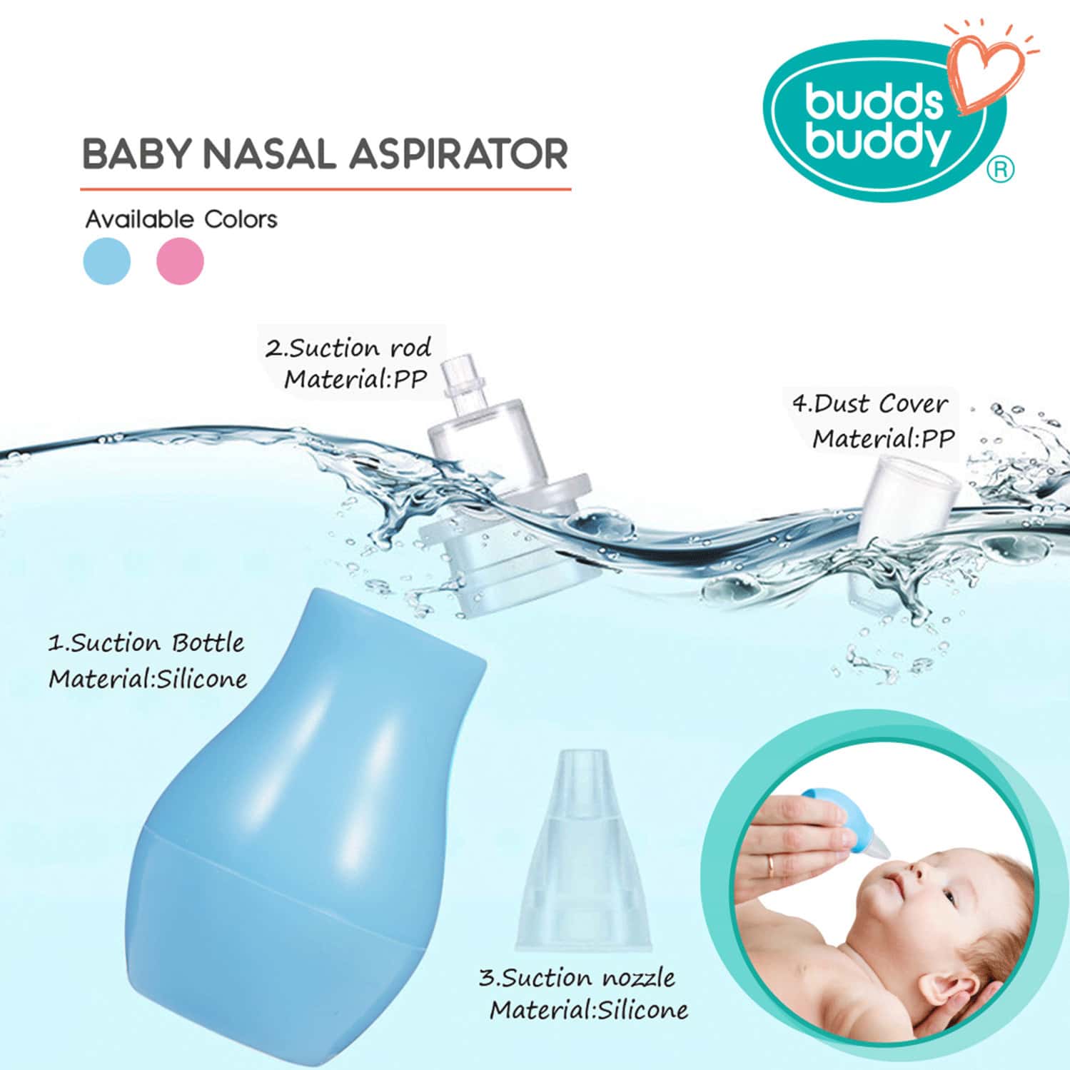 Buy BUDDSBUDDY PREMIUM BABY NASAL ASPIRATOR 1PC BB5020 PINK Online ...